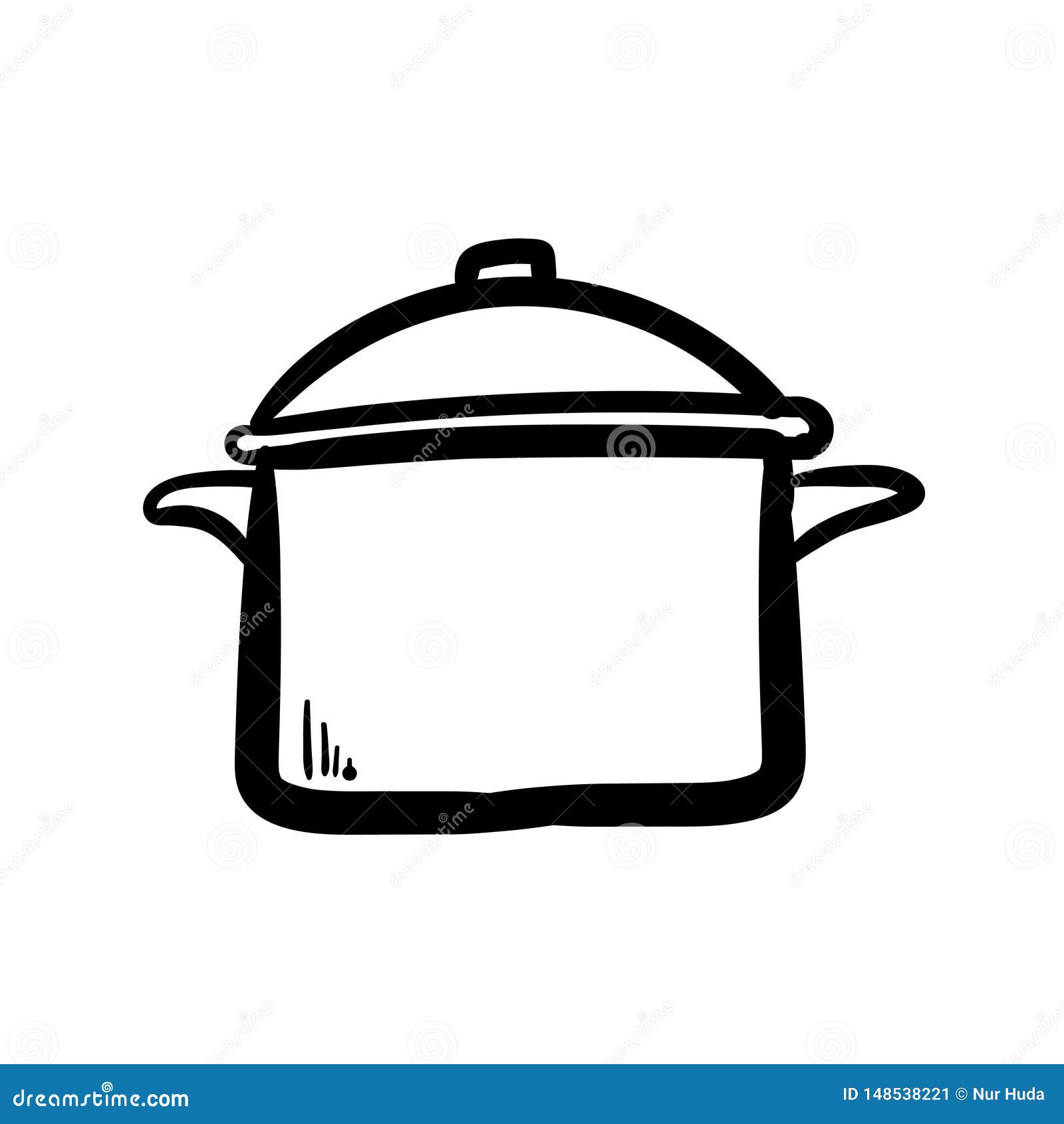 Kitchen Casserole Doodle Drawing Hand Draw Background Stock Image ...