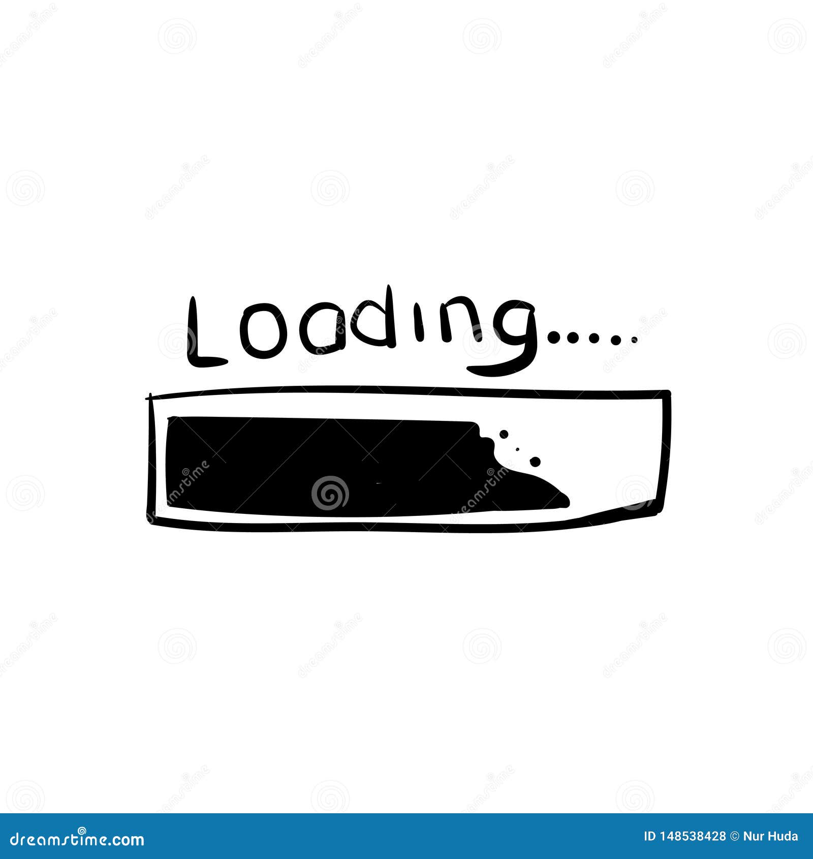Loading Doodle Icon Vector Hand Drawing Stock Illustration ...