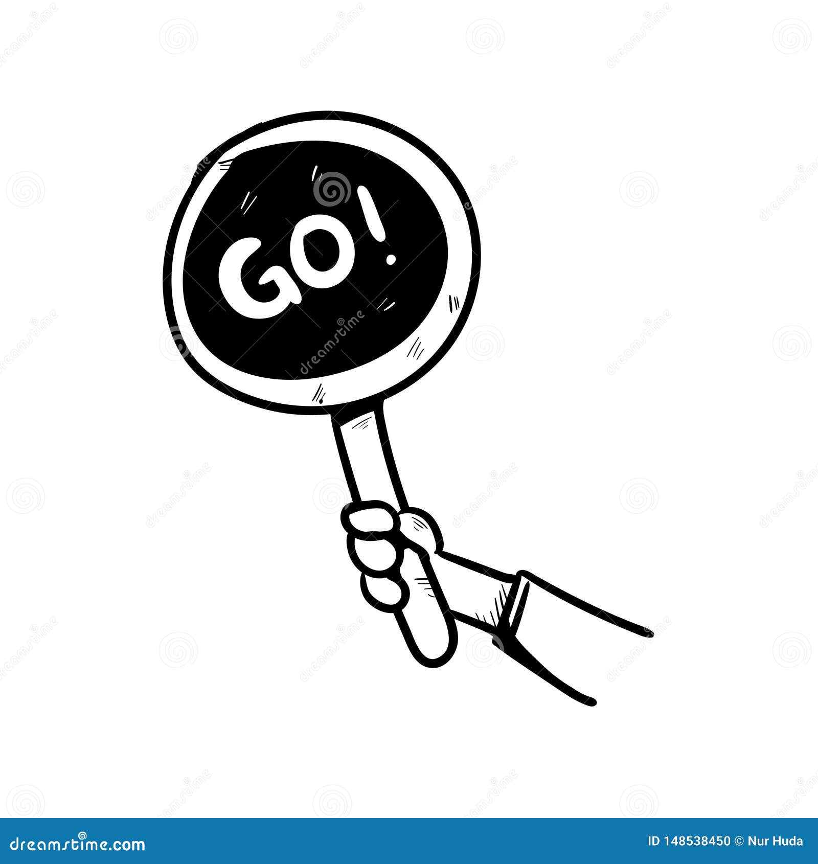 Go Sign Doodle Hand Icon Vector Hand Drawing Stock Vector ...
