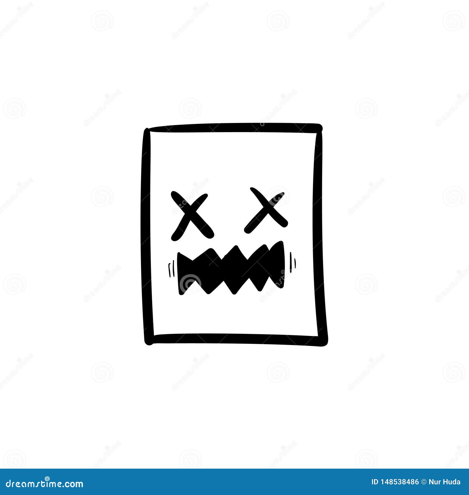 Corrupted File Doodle Icon Vector Hand Drawing Stock Illustration ...