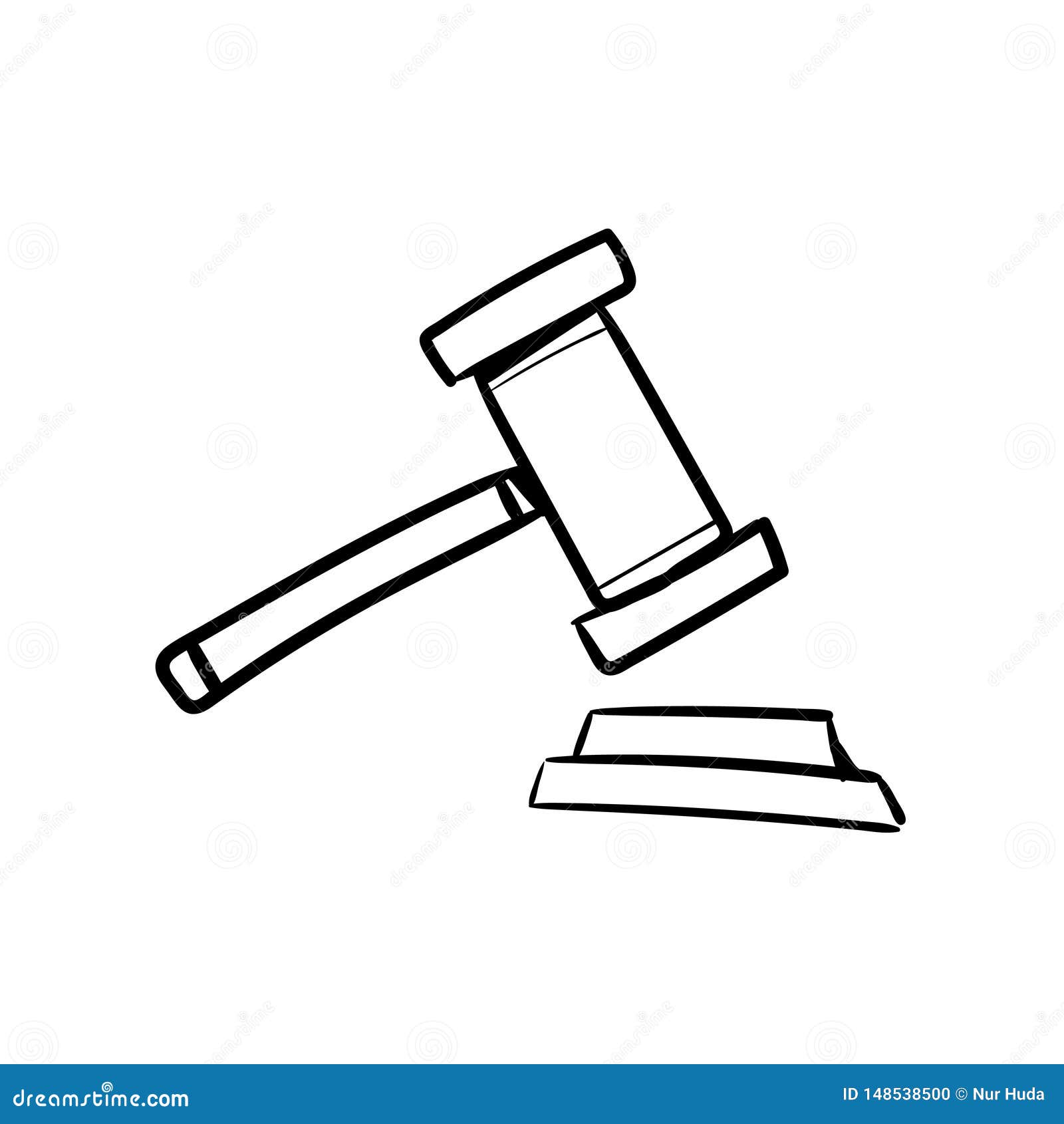Hammer Law Doodle Hand Drawing Stock Vector - Illustration of drawn ...