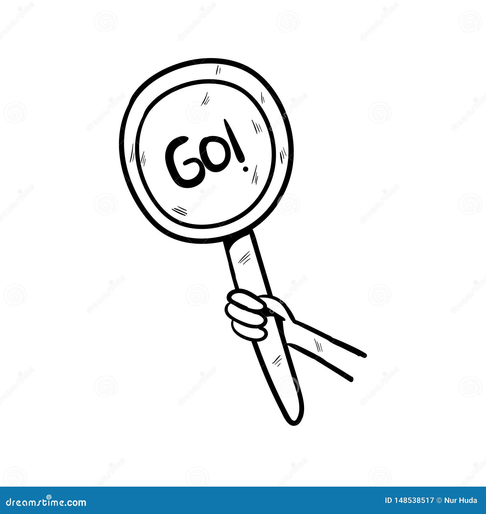 Go Sign Doodle Hand Icon Vector Hand Drawing Stock Illustration ...