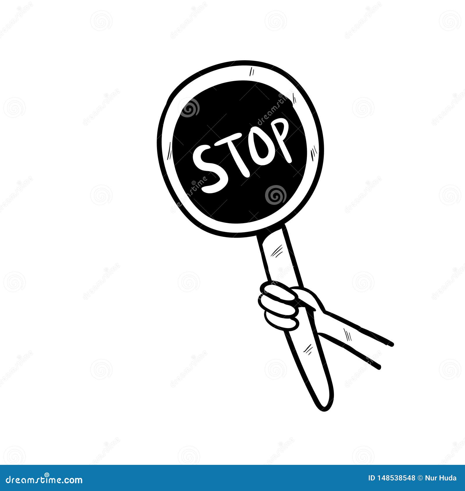 Stop Hold Hand Doodle Icon Vector Hand Drawing Stock Illustration ...