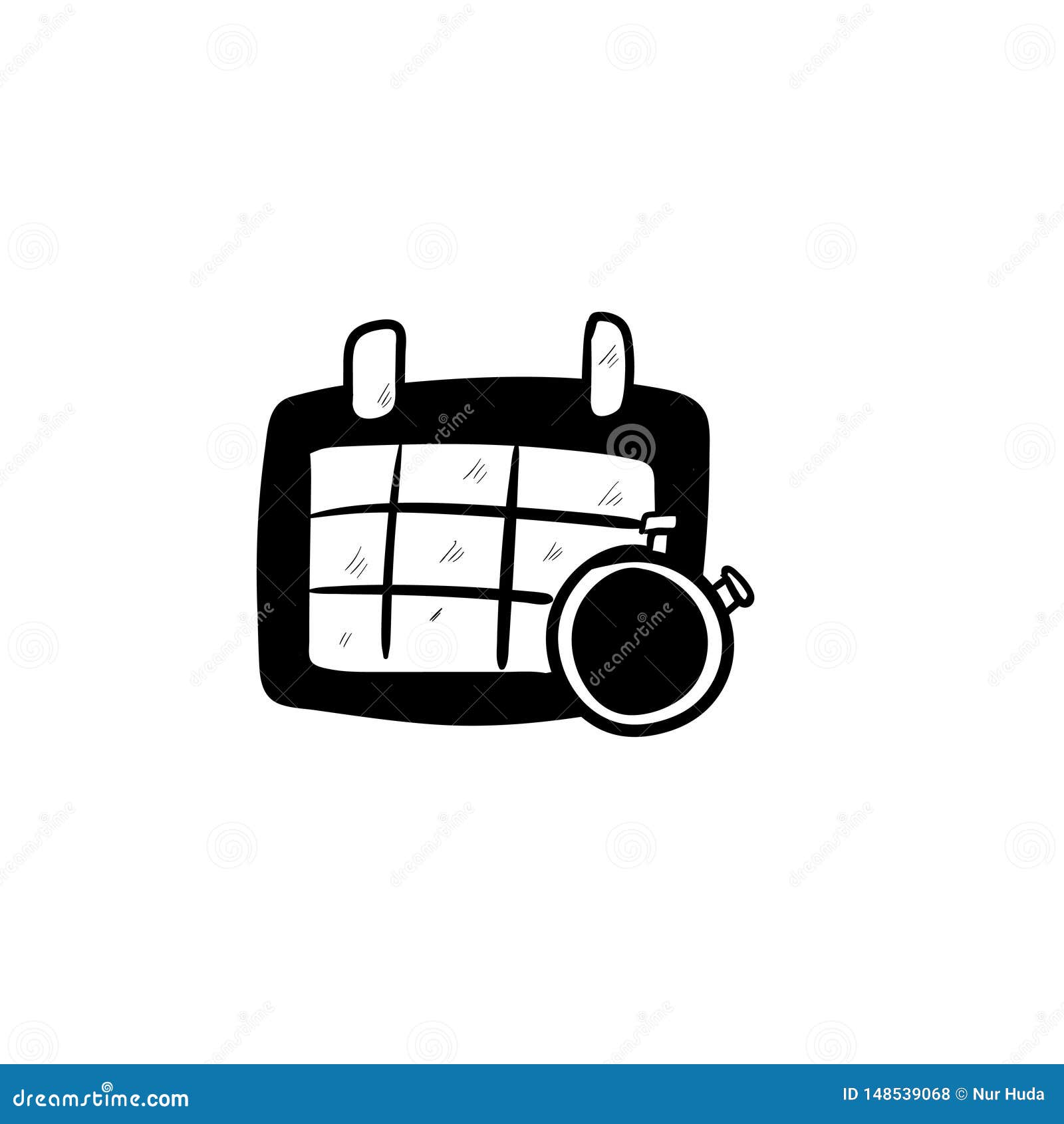 Calendar Doodle Icon Vector Hand Drawing Stock Illustration ...