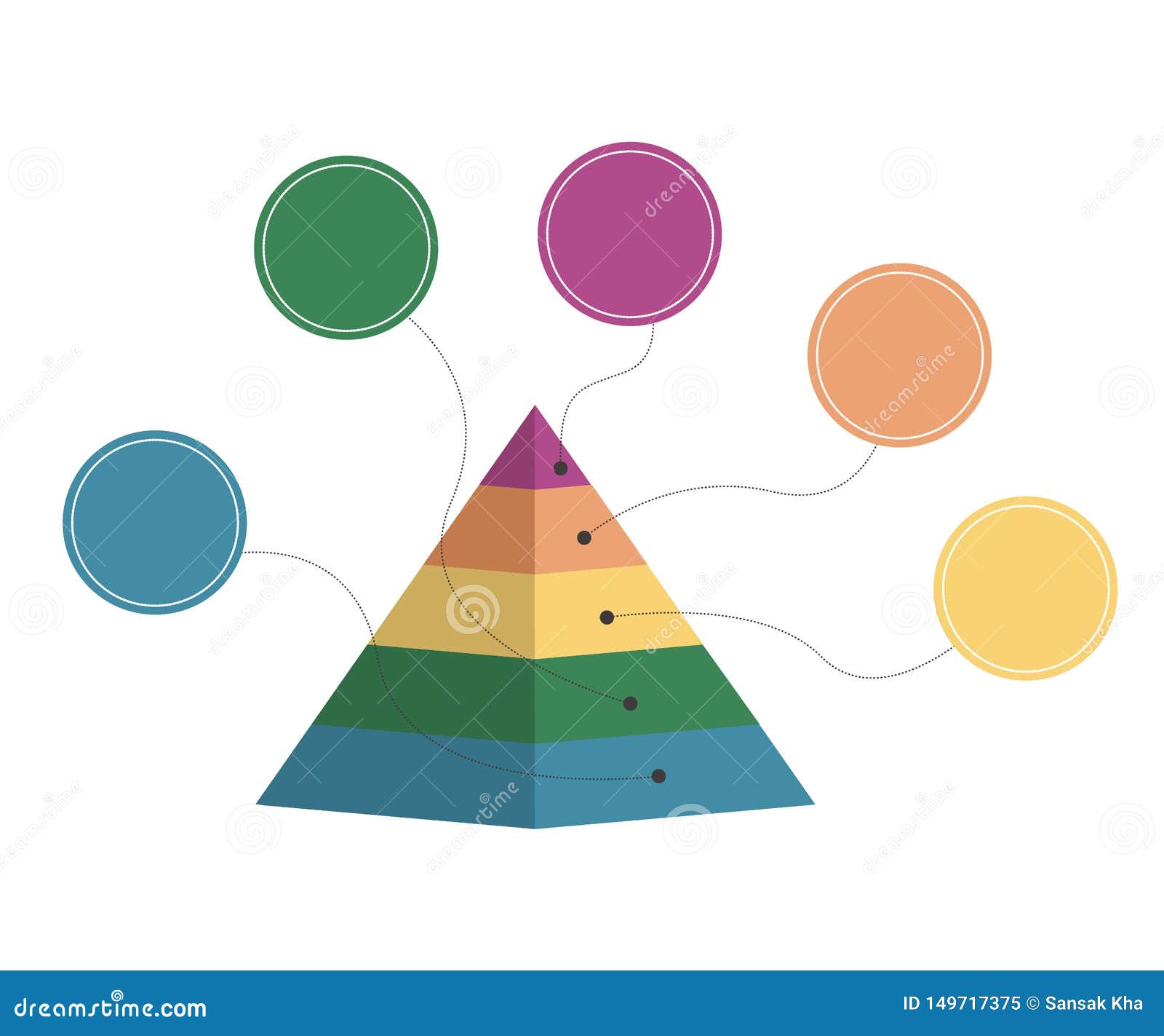 Pyramid Infographic Template with 5 Elements. Stock Illustration ...