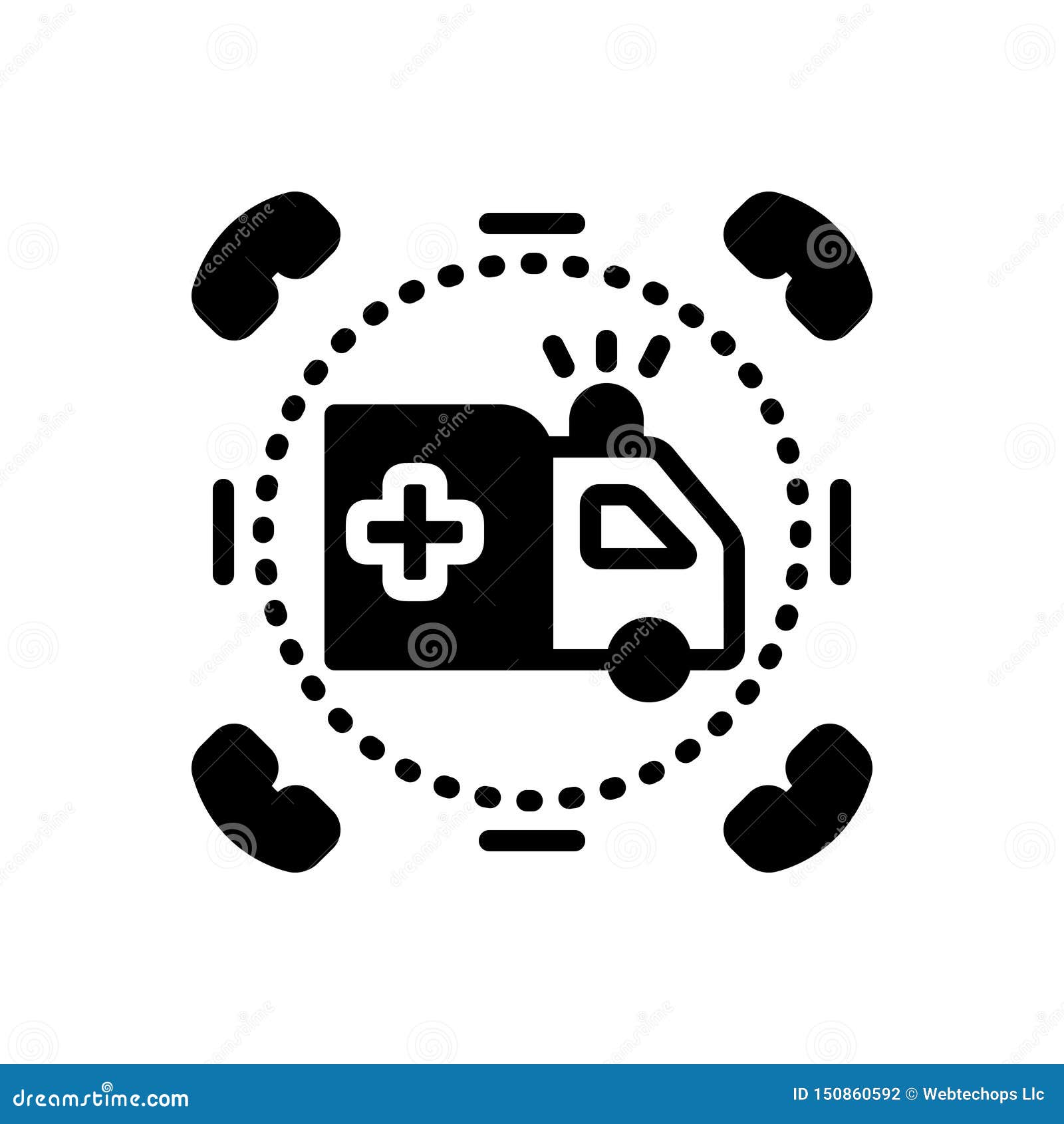 Black Solid Icon for Emergencies , Medical and Rescue Stock ...