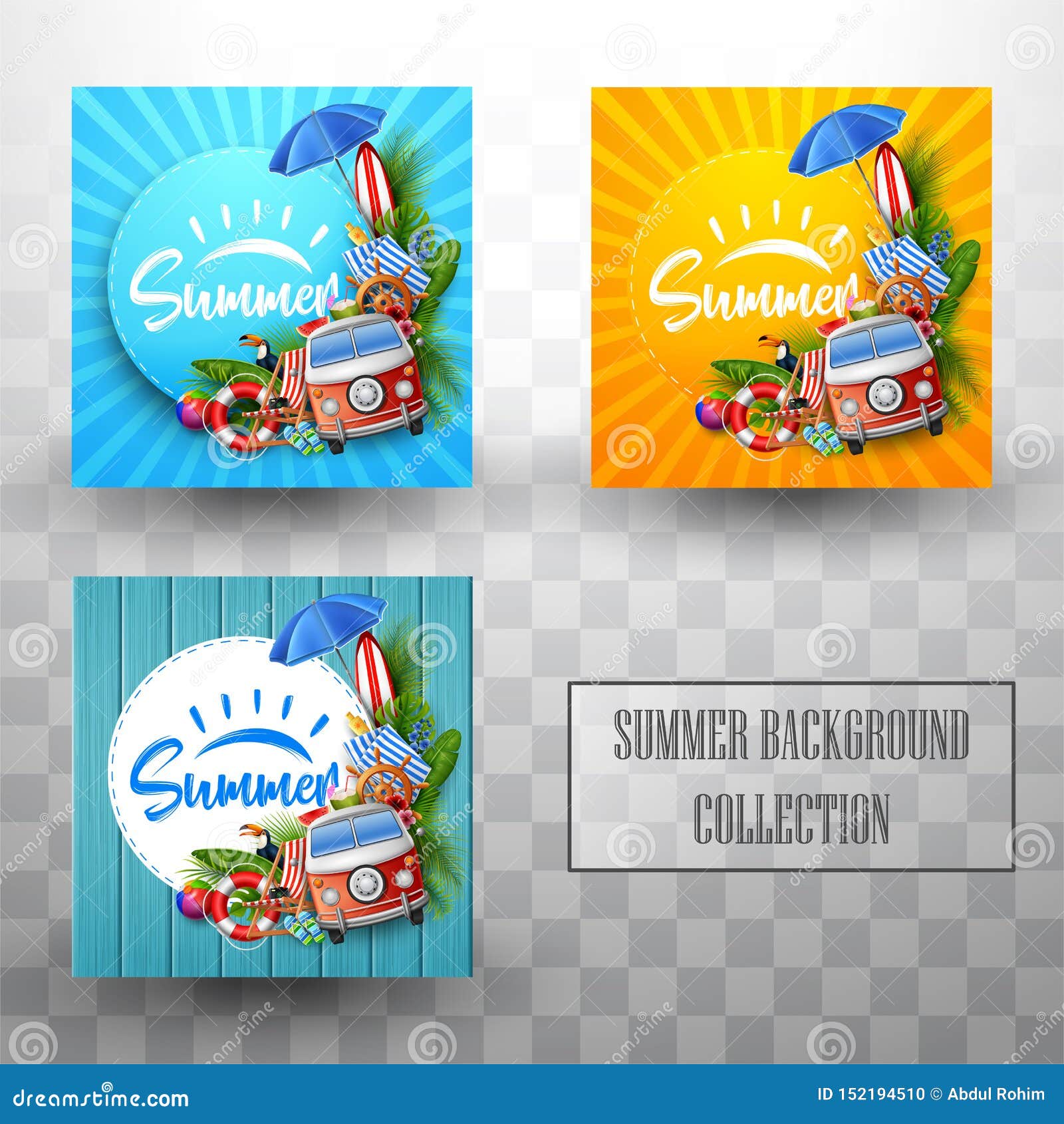 Summer Template Background Collections Stock Vector - Illustration of ...