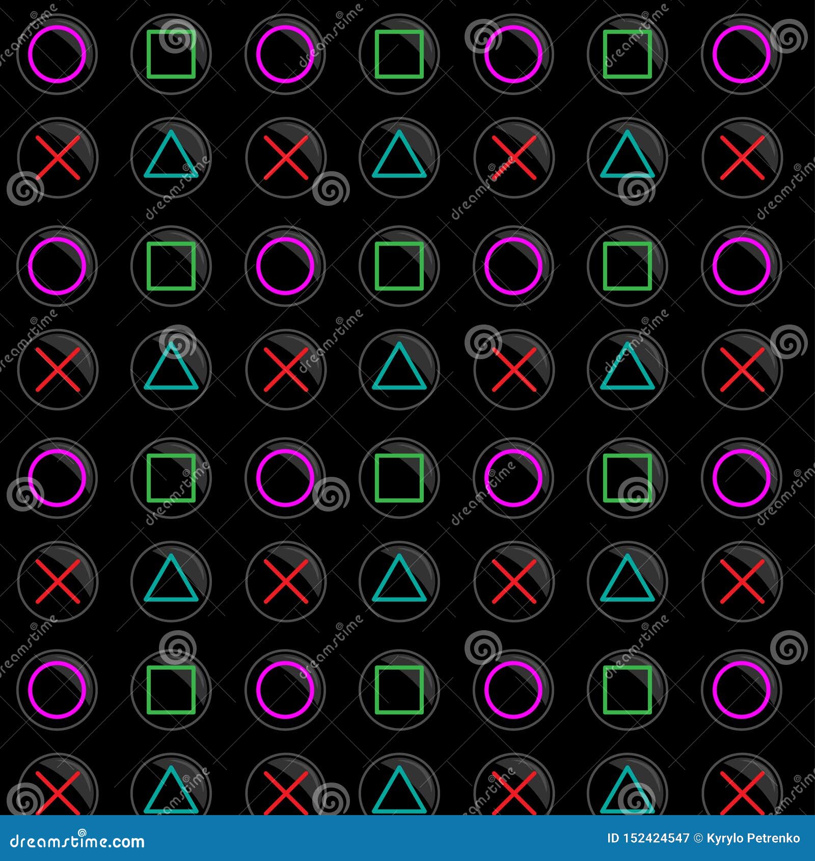 Game Mania Pattern Made with Console Figures Icons on Black Background ...