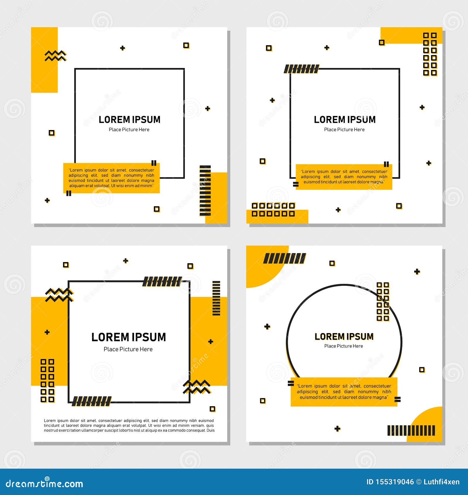 Set of Editable Square Banner Template. Editable Banner for Social ...