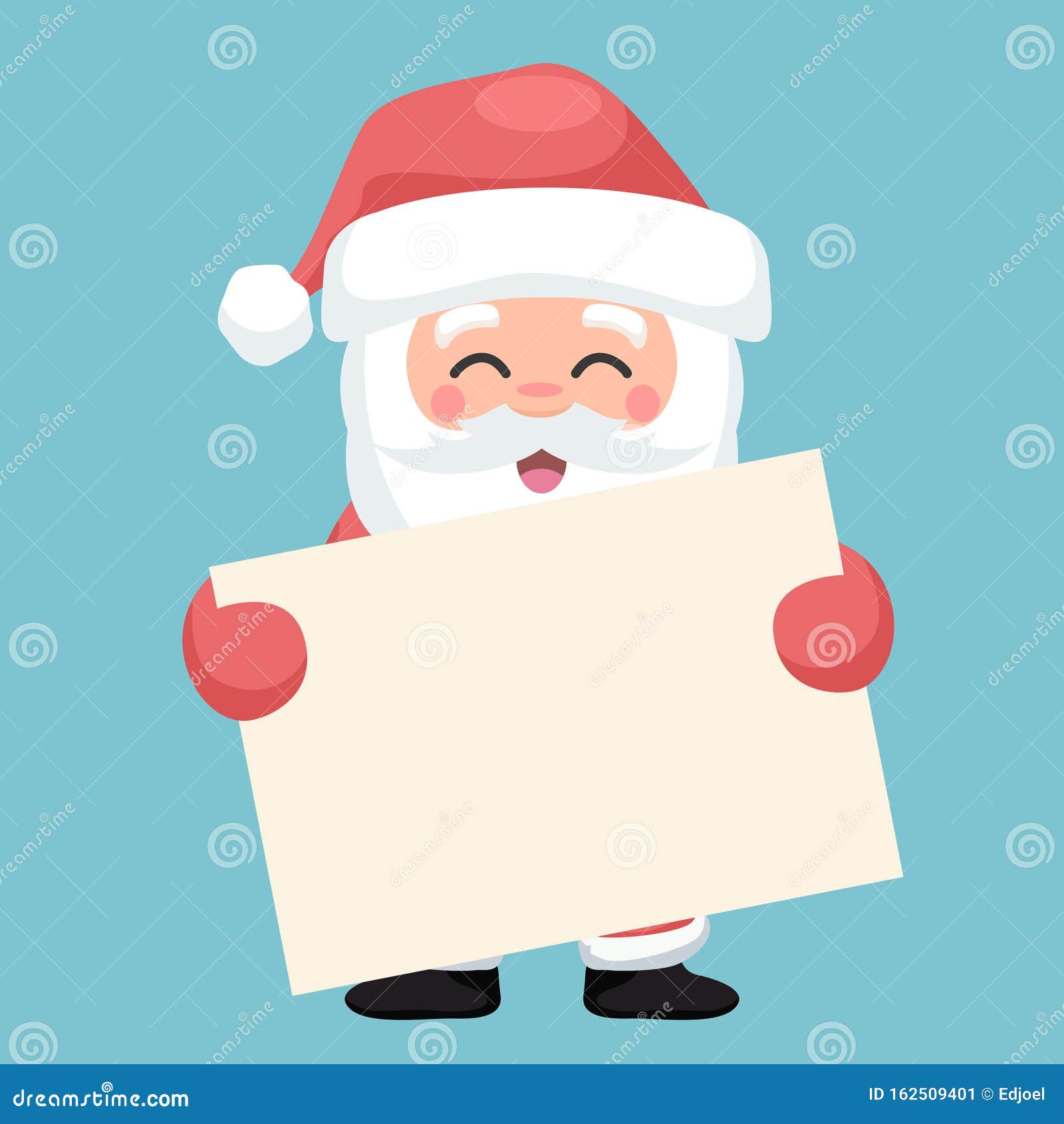 Santa Claus with Poster for Dedication of Merry Christmas Stock Vector ...
