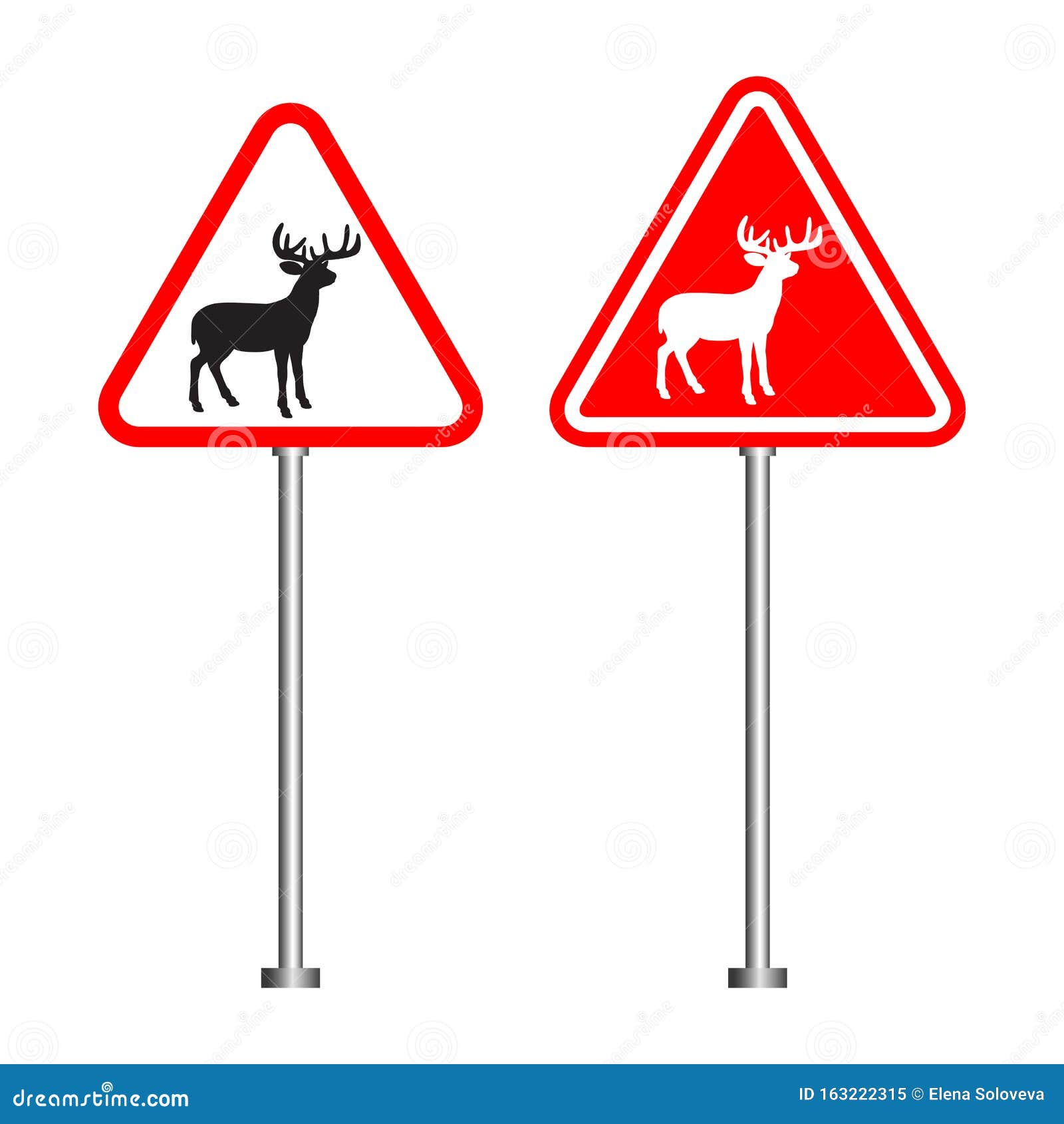 Illustration of a Road Sign Warning about the Possible Presence of ...