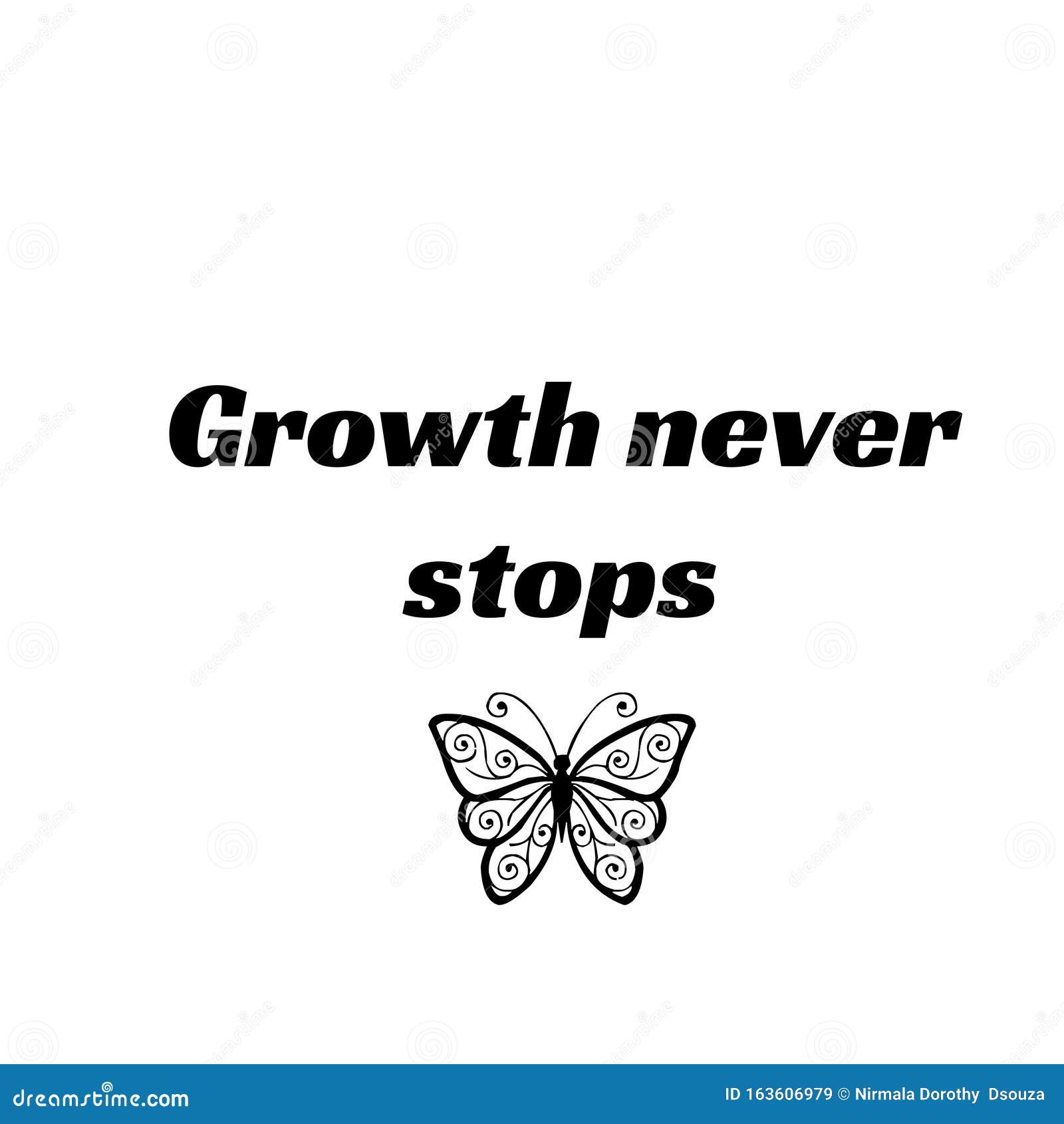Growth Never Stops, Positive Attitude Stock Vector - Illustration of ...