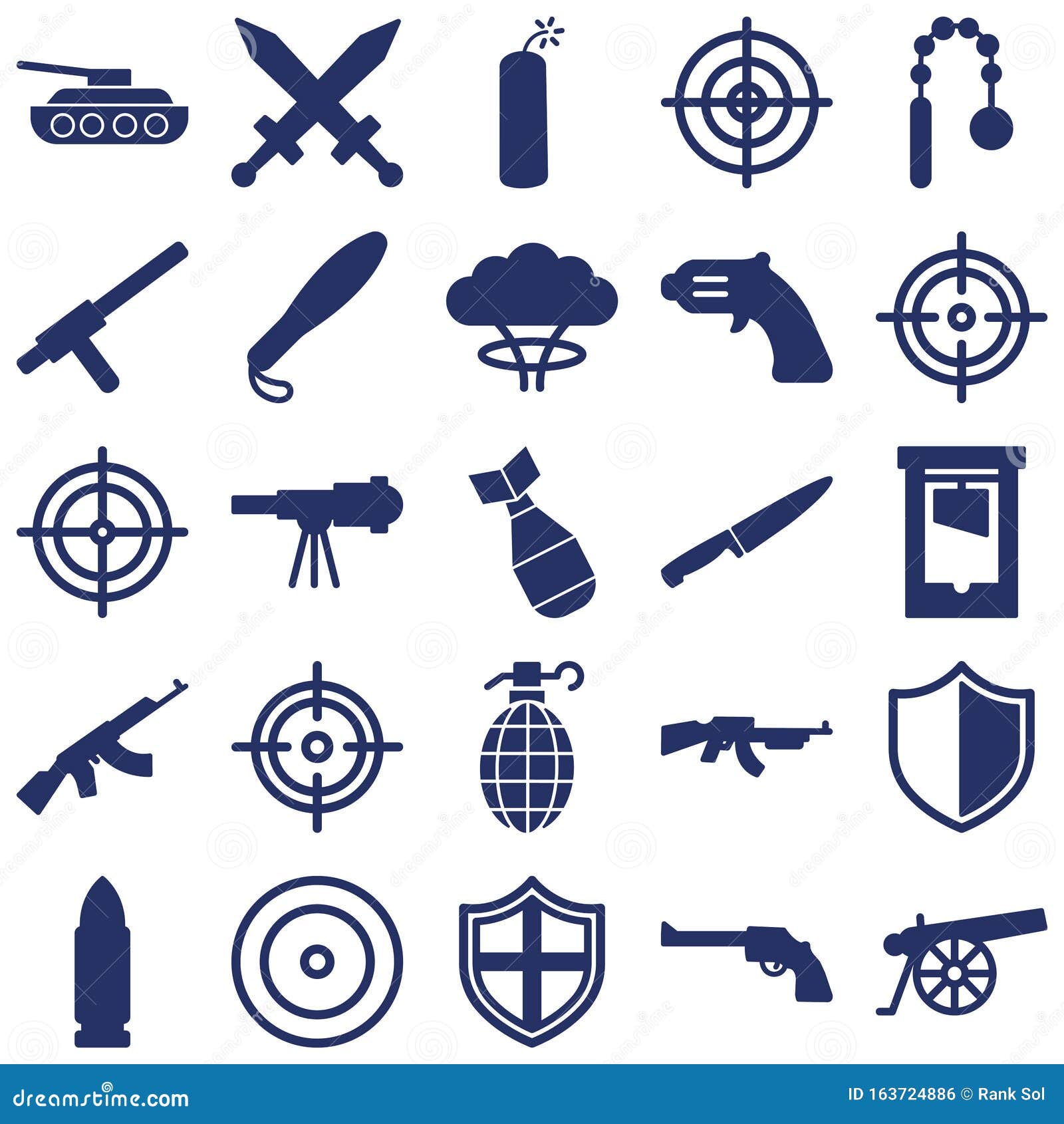 Weapon Isolated Vector Icon Set Every Single Icon Can Easily Modify or ...