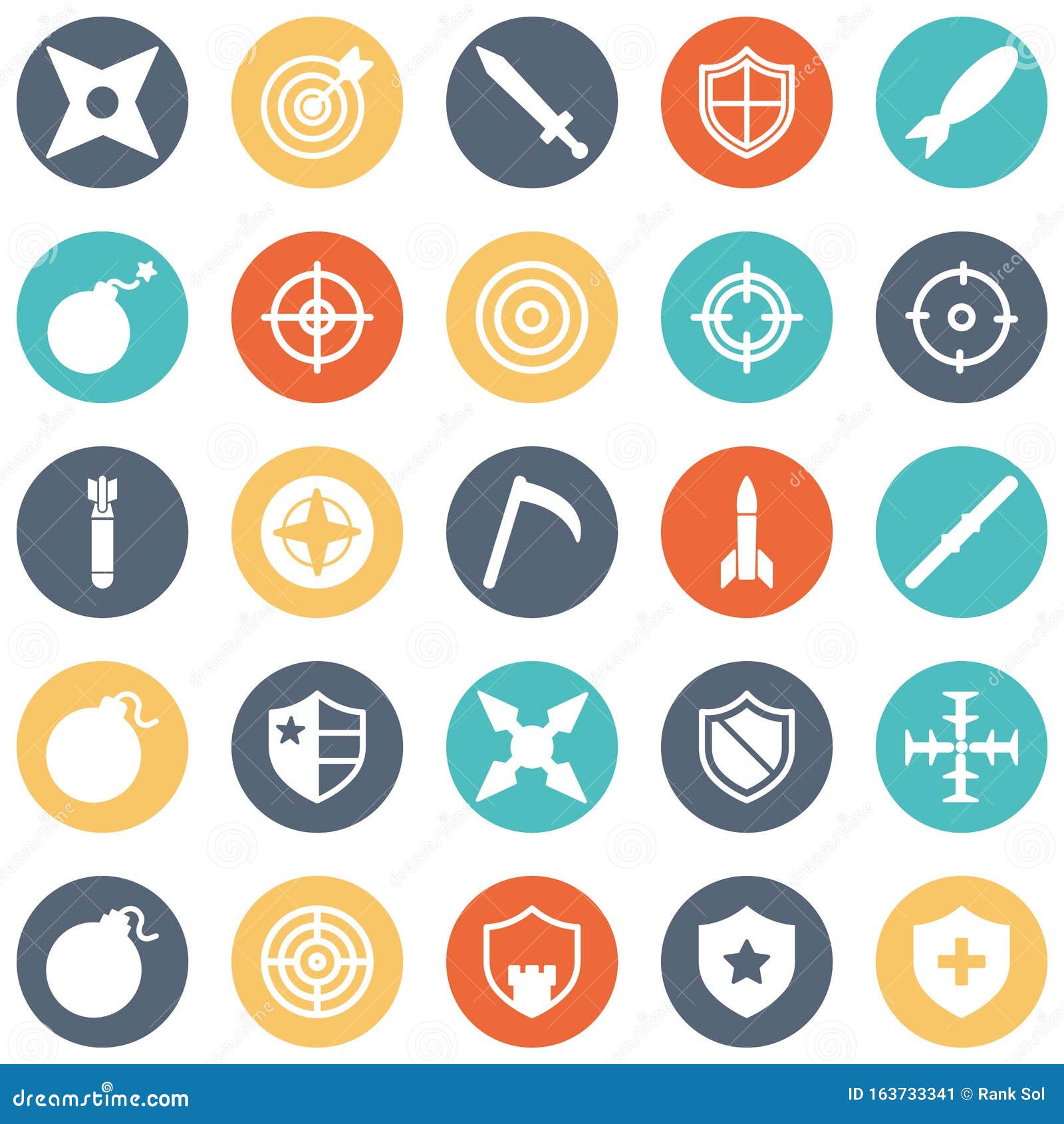 Weapon Isolated Vector Icon Set Every Single Icon Can Easily Modify or ...