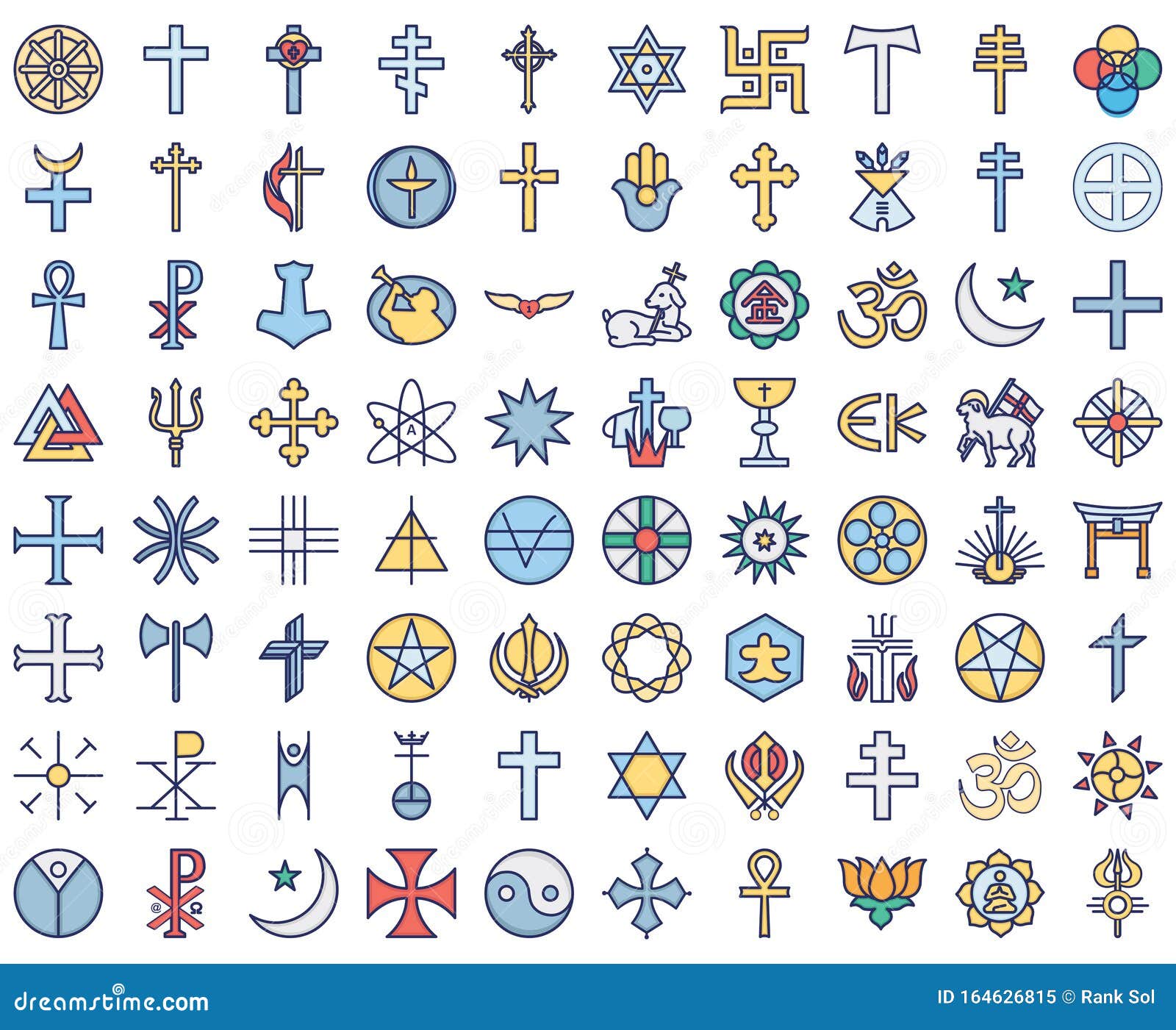 Religious Vector Icons Set Every Single Icon Can Be Easily Modified or ...