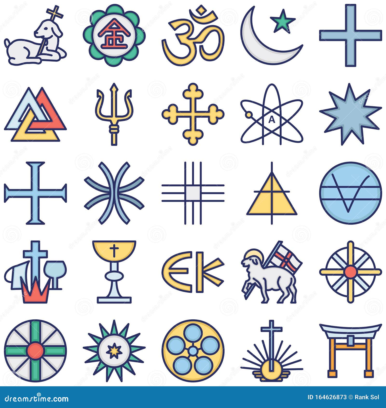 Religious Vector Icons Set Every Single Icon Can Be Easily Modified or ...