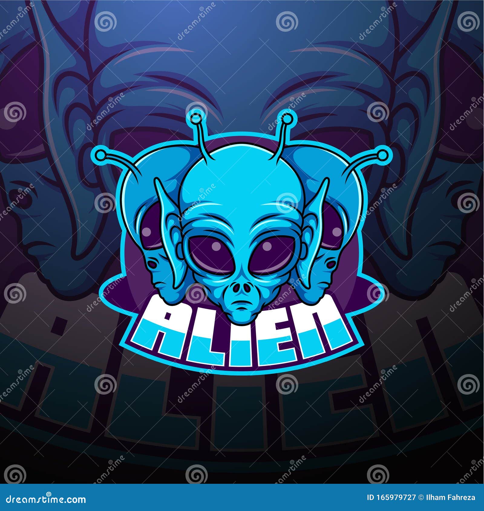 Alien Esport Mascot Logo Design Stock Vector - Illustration of ...