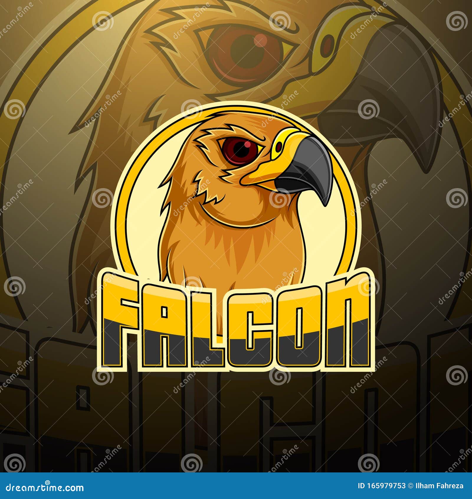 Falcon Esport Mascot Logo Design Stock Vector - Illustration of birds ...