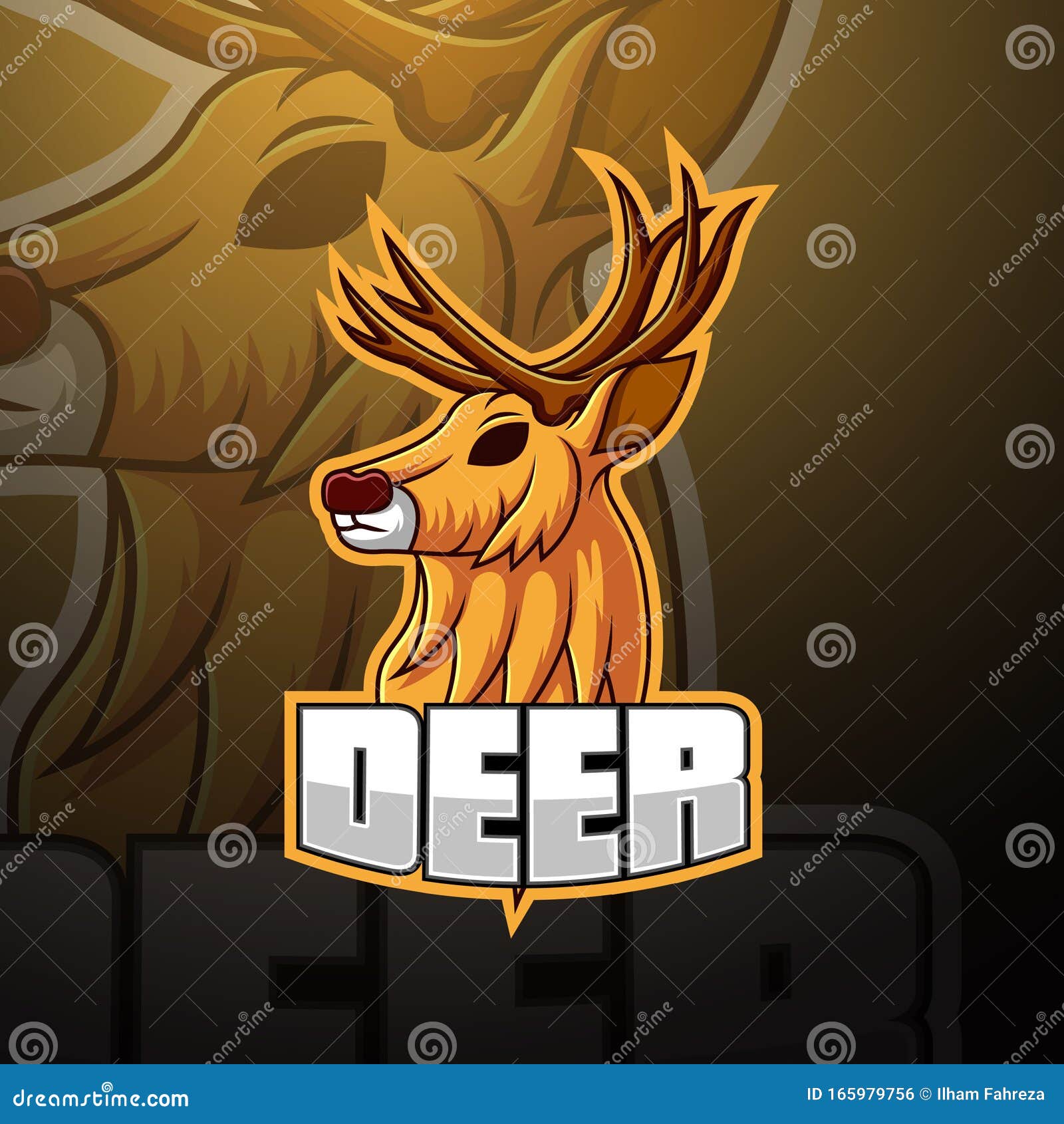 Deer Esport Mascot Logo Design Stock Vector - Illustration of sport ...