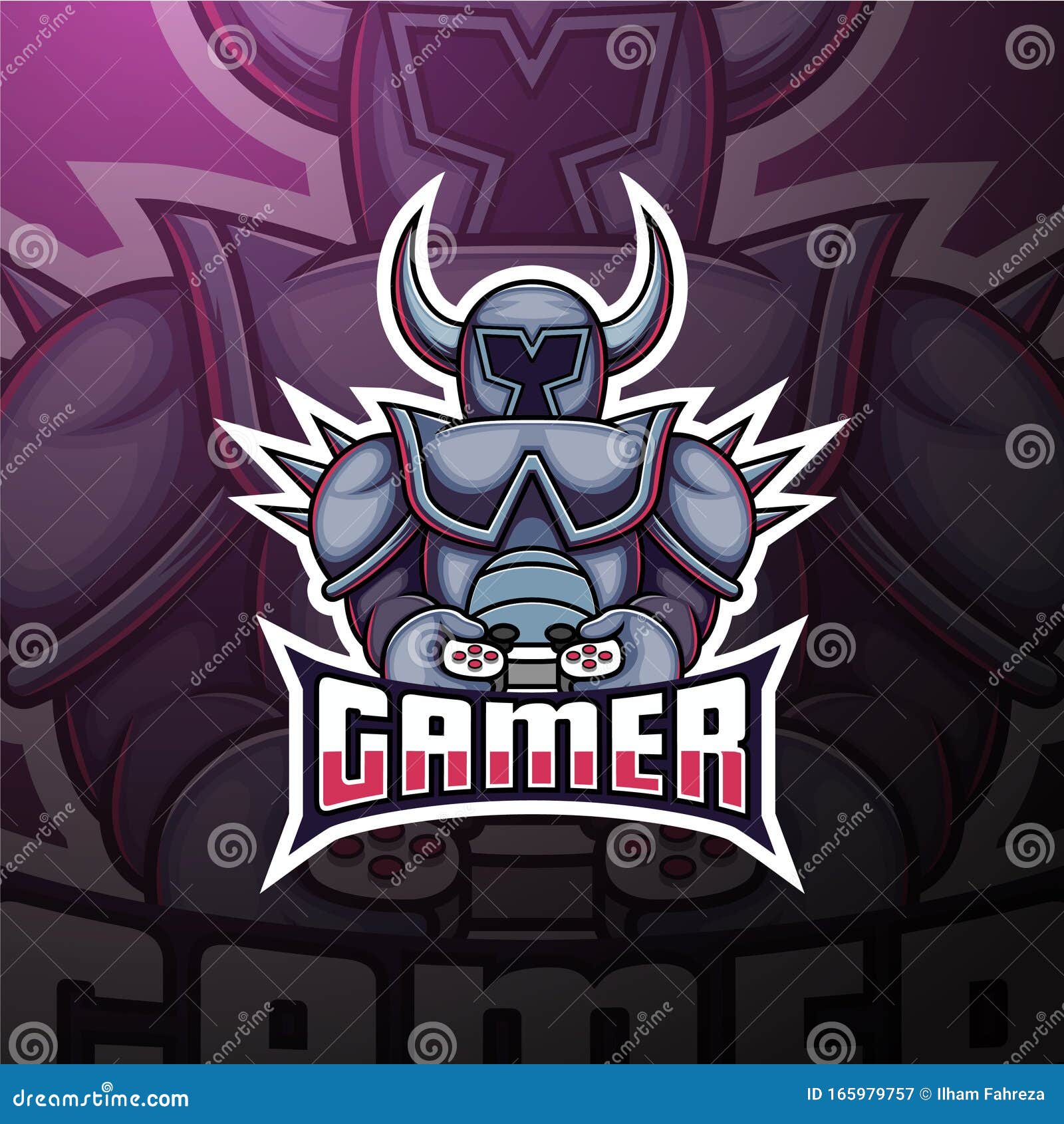 Gamer Team Esport Mascot Logo Design Stock Vector - Illustration of ...
