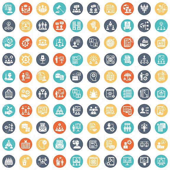HR Management Vector Icons Set Every Single Icon Can Be Easily Modified ...