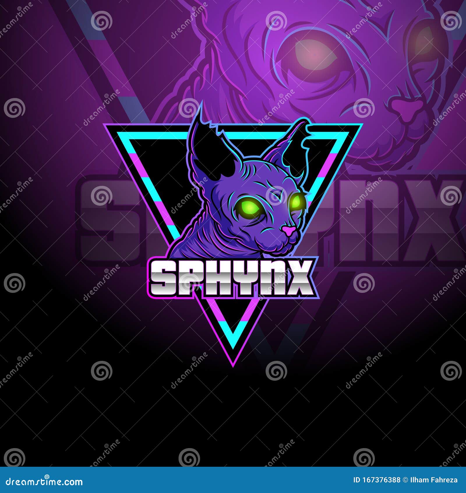 Sphynx Esport Mascot Logo Design Stock Vector - Illustration of strong ...