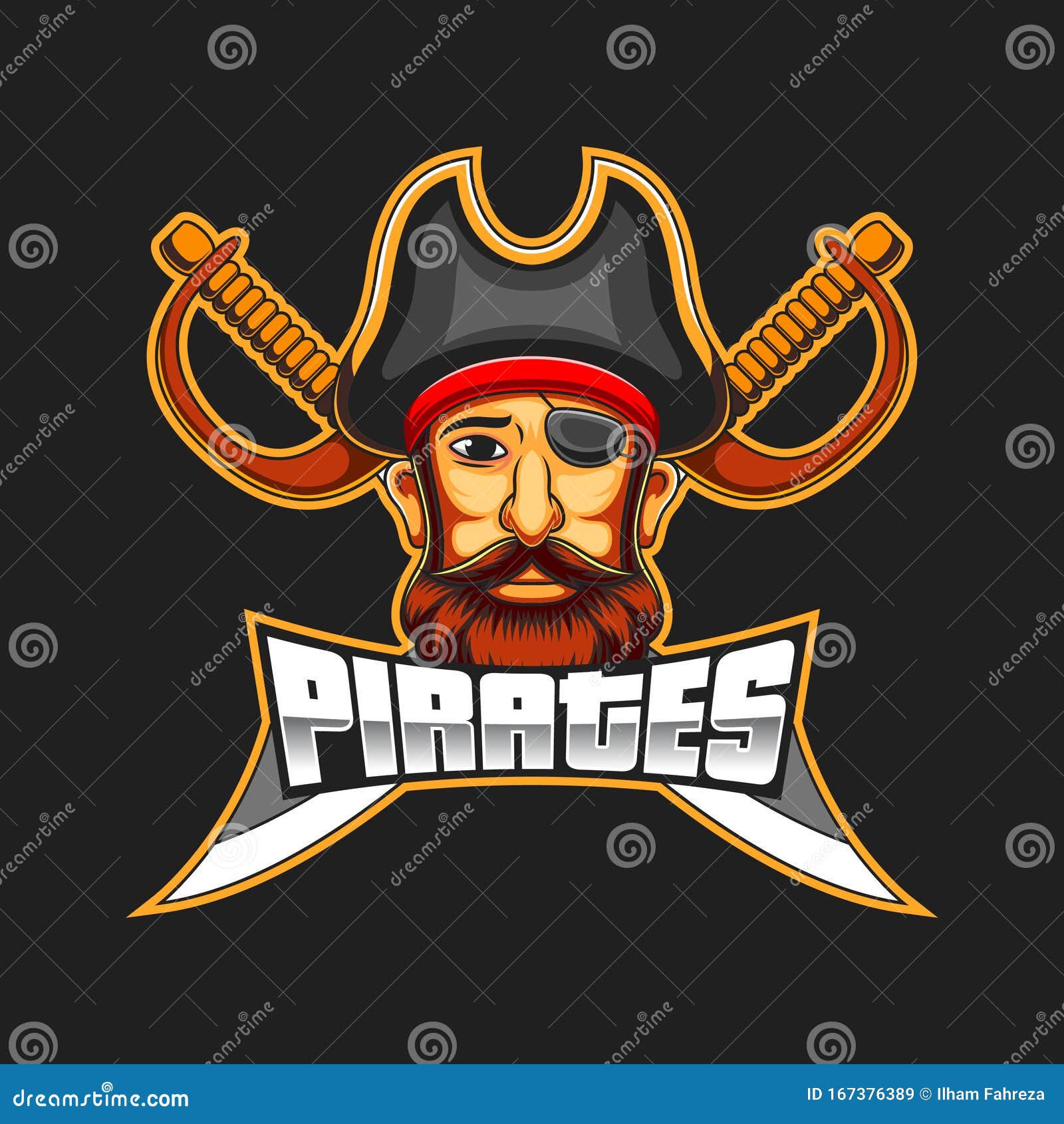 Pirates Esport Mascot Logo Design Vector Illustration | CartoonDealer ...