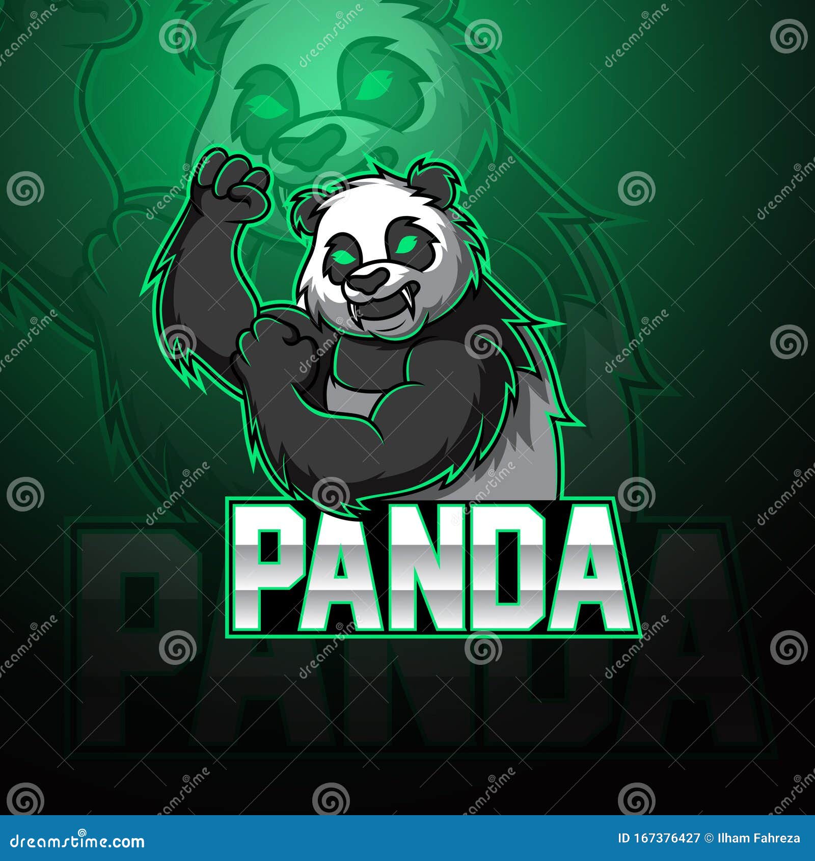 Panda Esport Mascot Logo Design Stock Vector - Illustration of wild ...