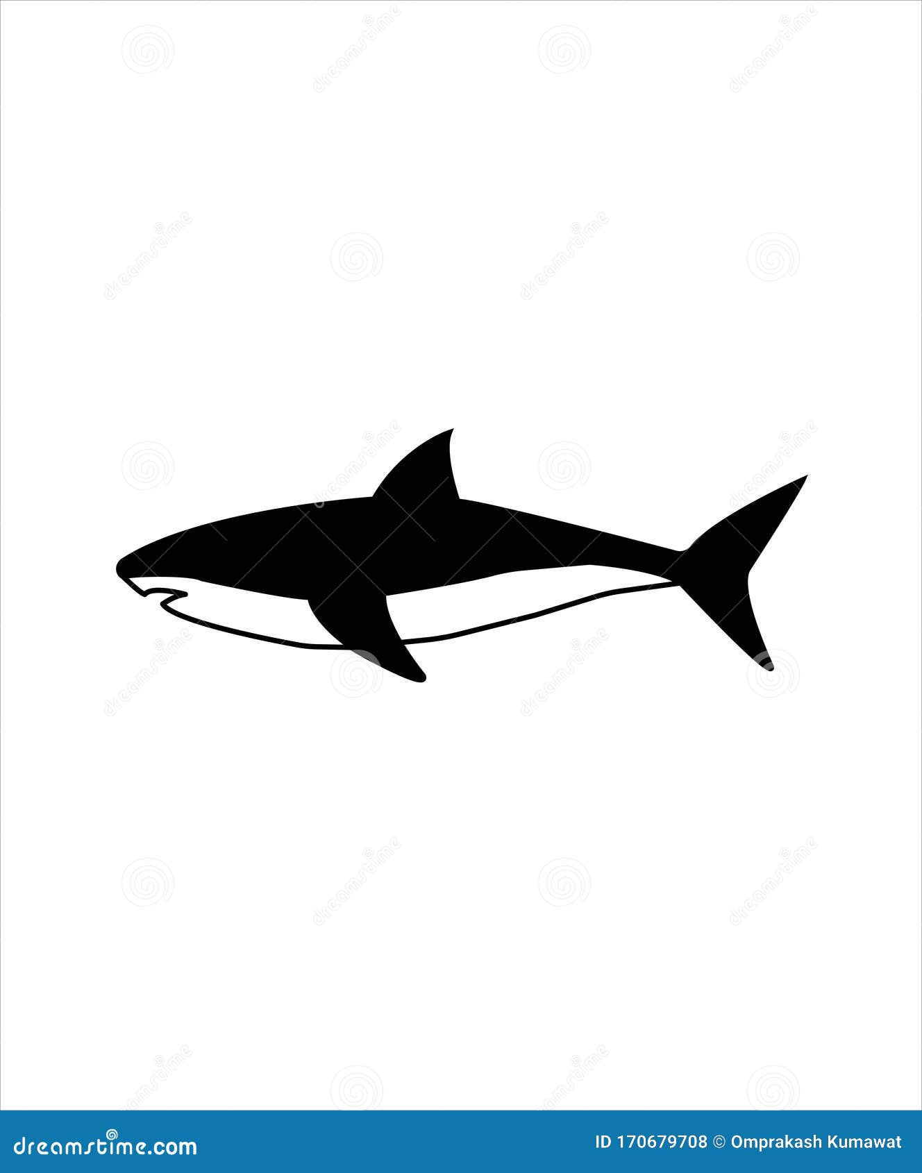 Shark 2D Flat Cartoon Sticker. | CartoonDealer.com #283258898
