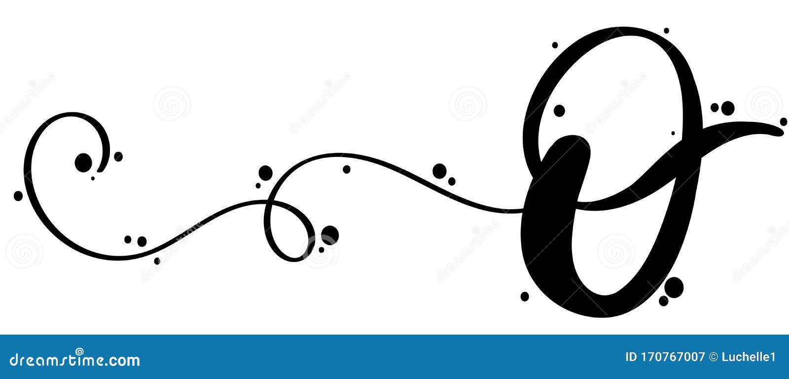 Alphabet with Ornaments Vector Vintage Handwritten, Letter O Decoration ...