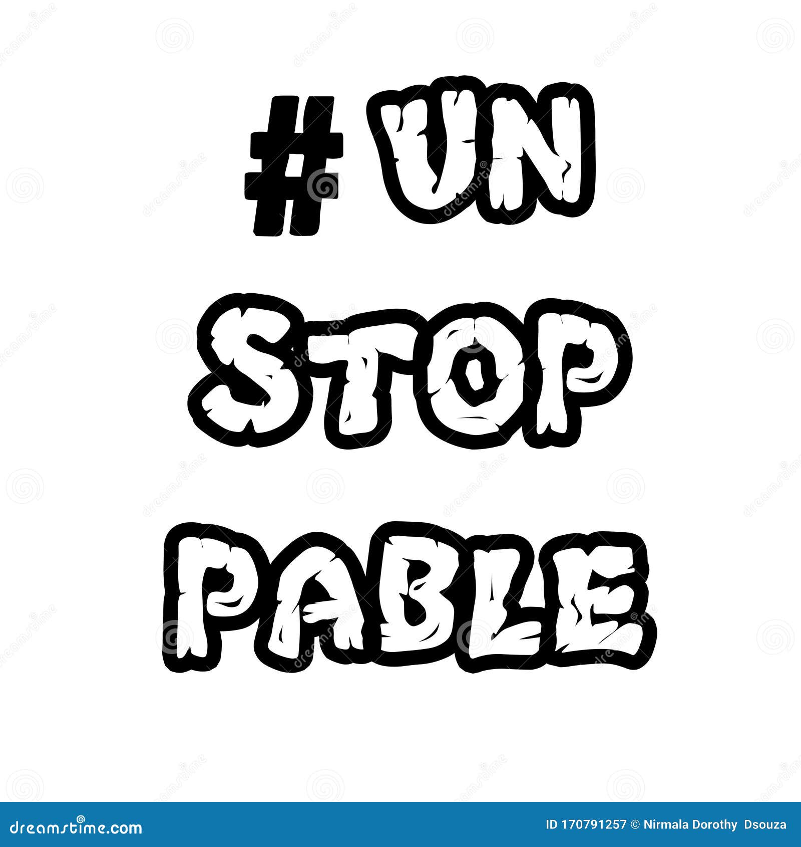 Unstoppable Text Design for Print Stock Vector - Illustration of retro ...