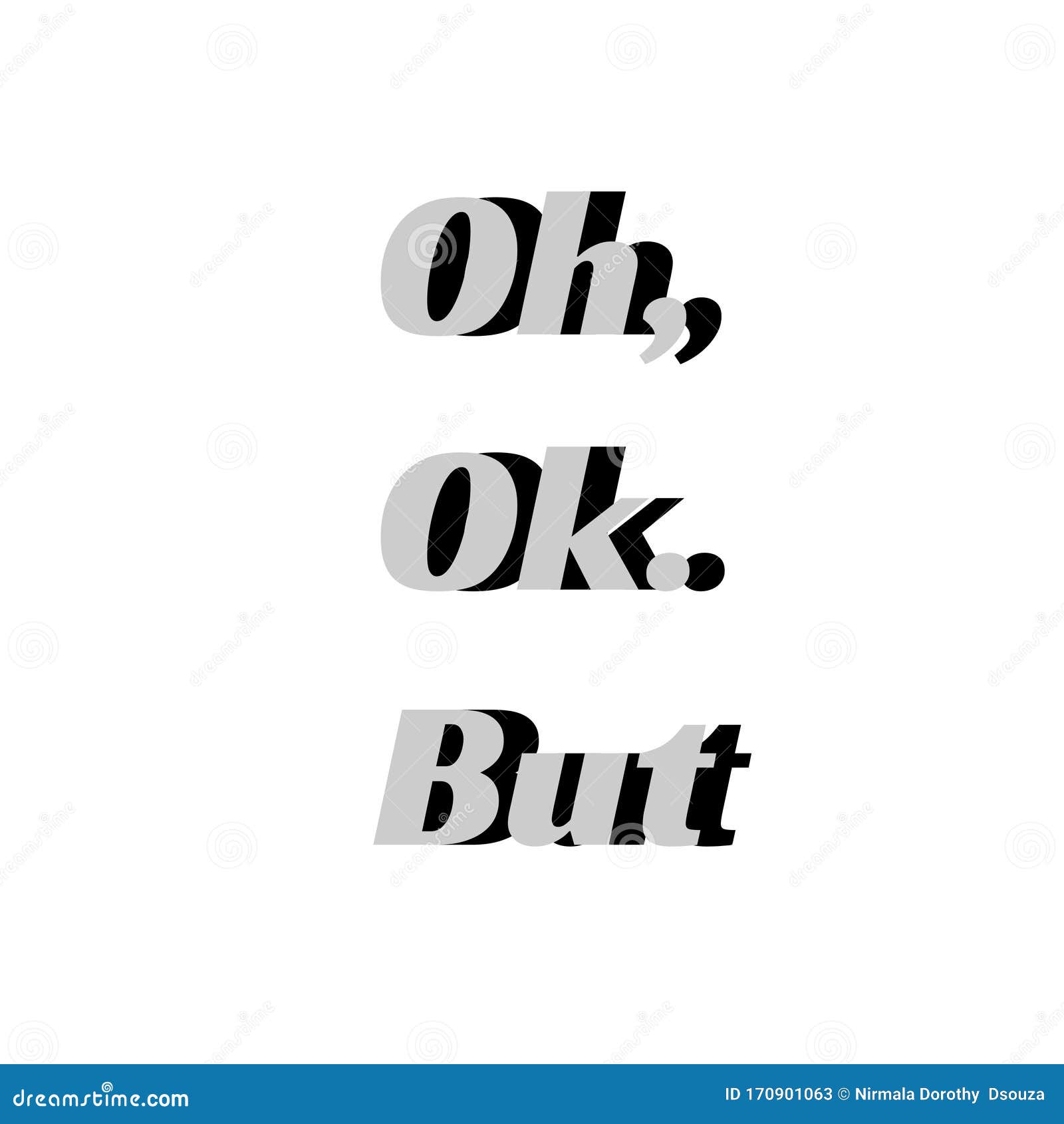 Oh, Okay, but text design stock vector. Illustration of okay - 170901063