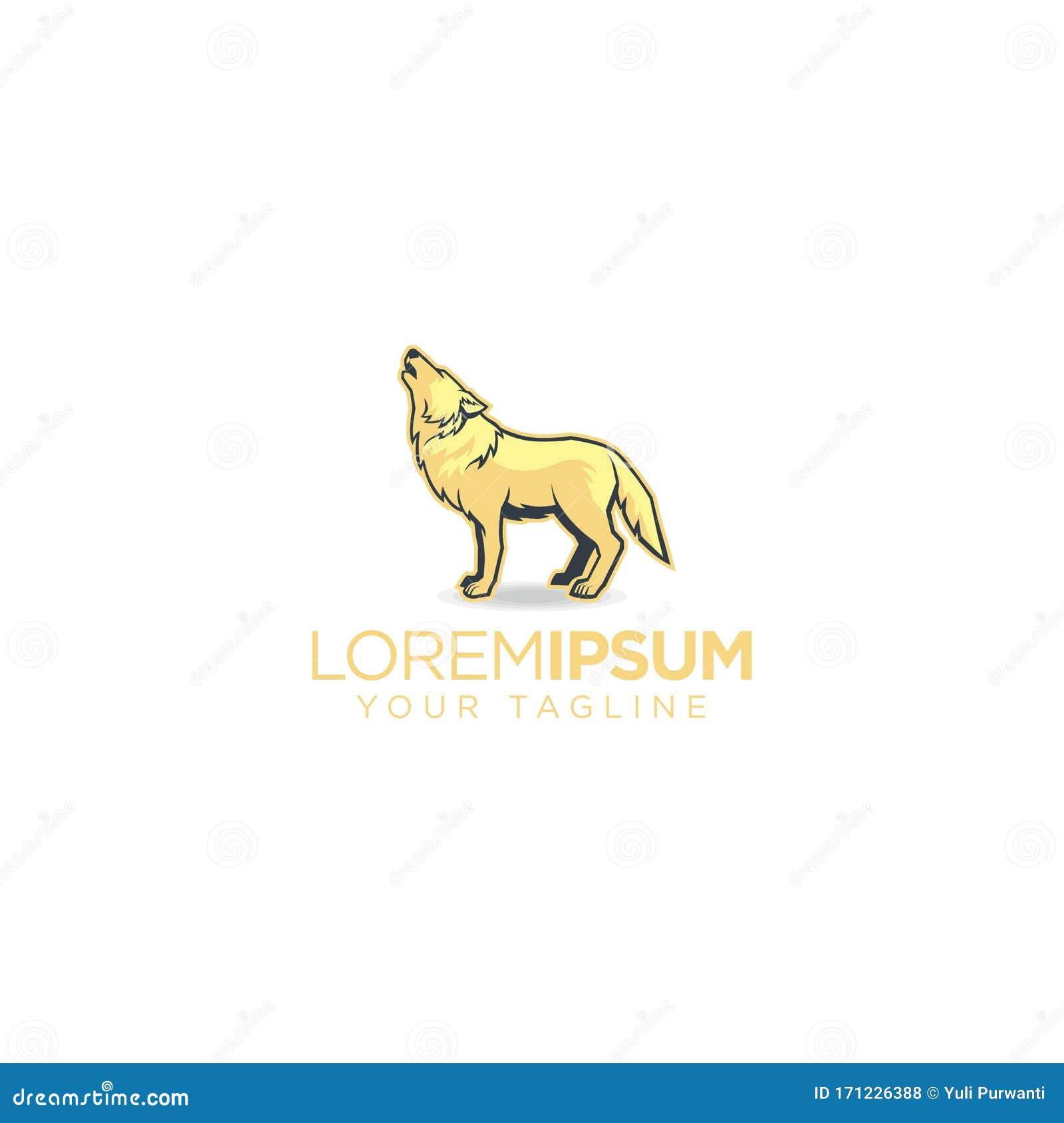 Abstract Lone Wolf Logo Design Vector Stock Vector - Illustration of ...