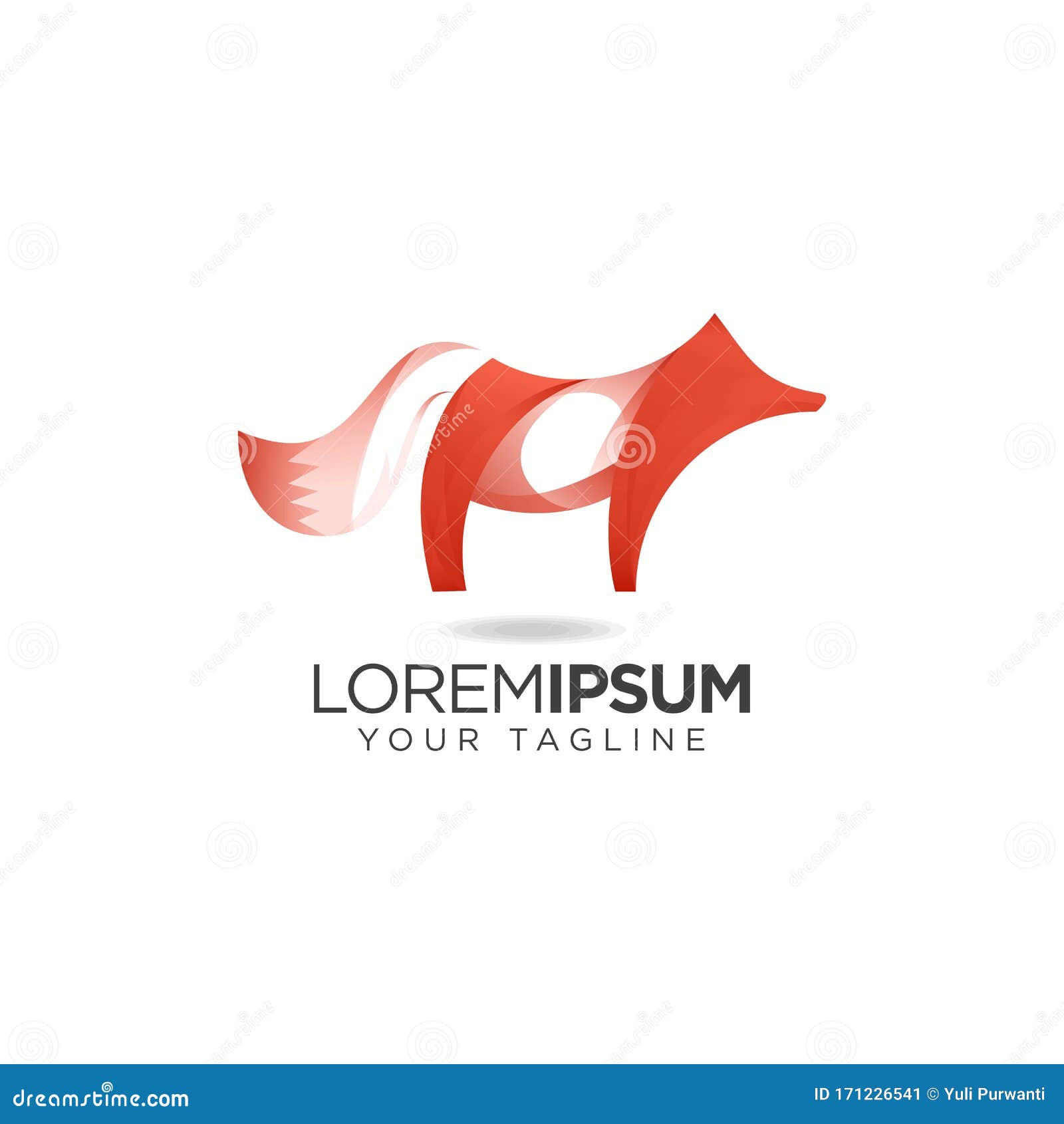 Abstract Lone Wolf Logo Design Vector Stock Vector - Illustration of ...