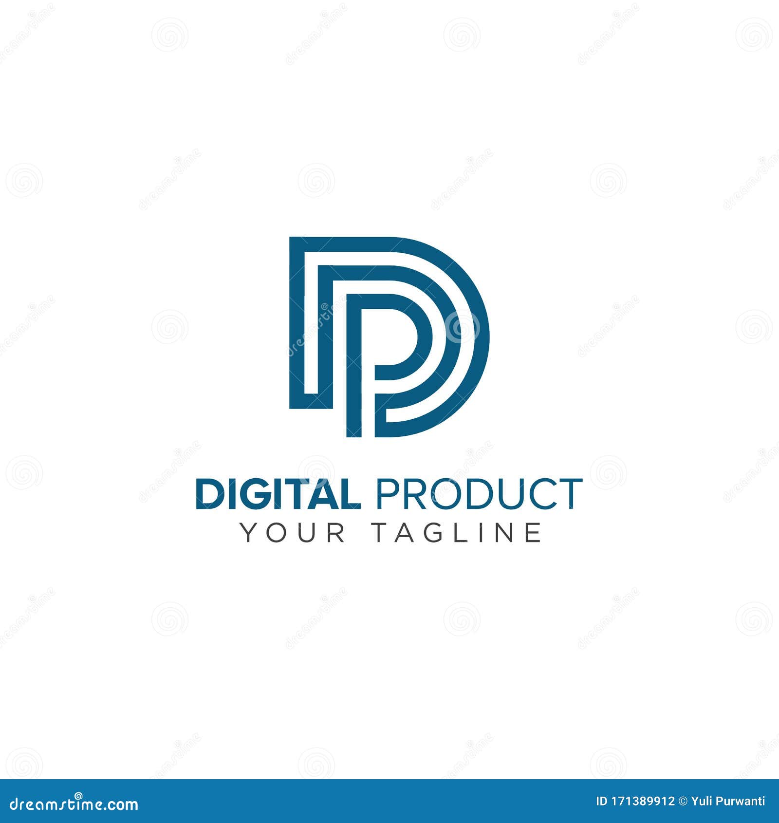 Business Technology DP Letter Logo Design Element Vector Stock Vector ...