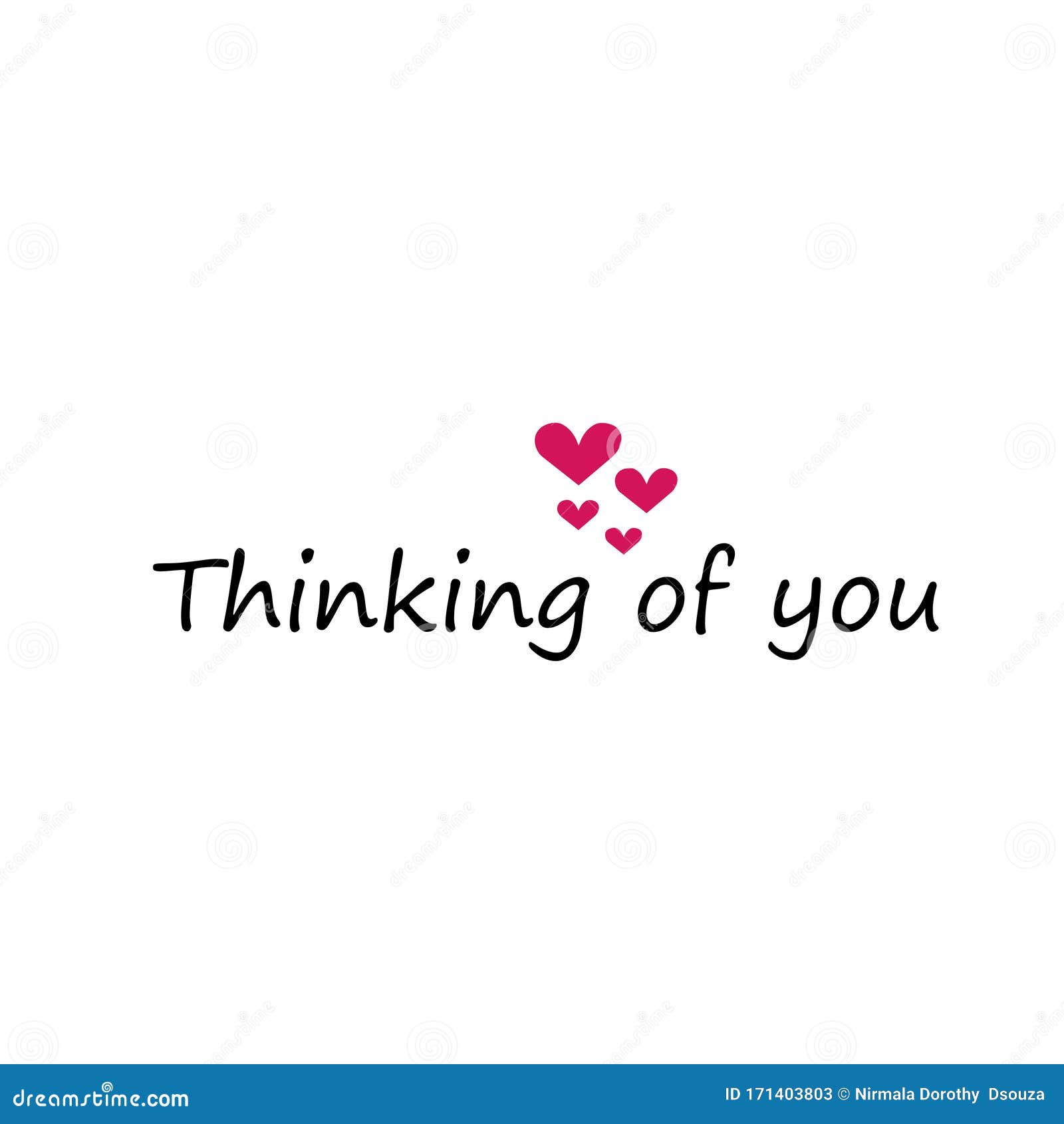 Thinking of You Text for Print Stock Vector - Illustration of banner ...