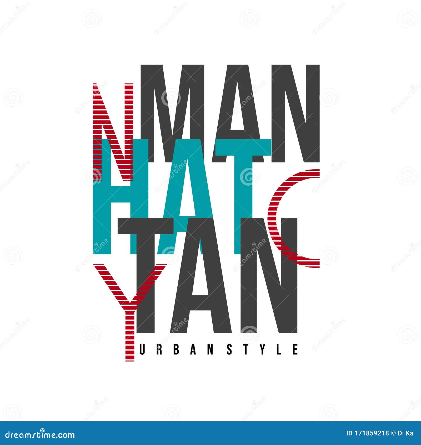 Manhattan New York City Typography T-shirt Design. Urban Style Ready To ...
