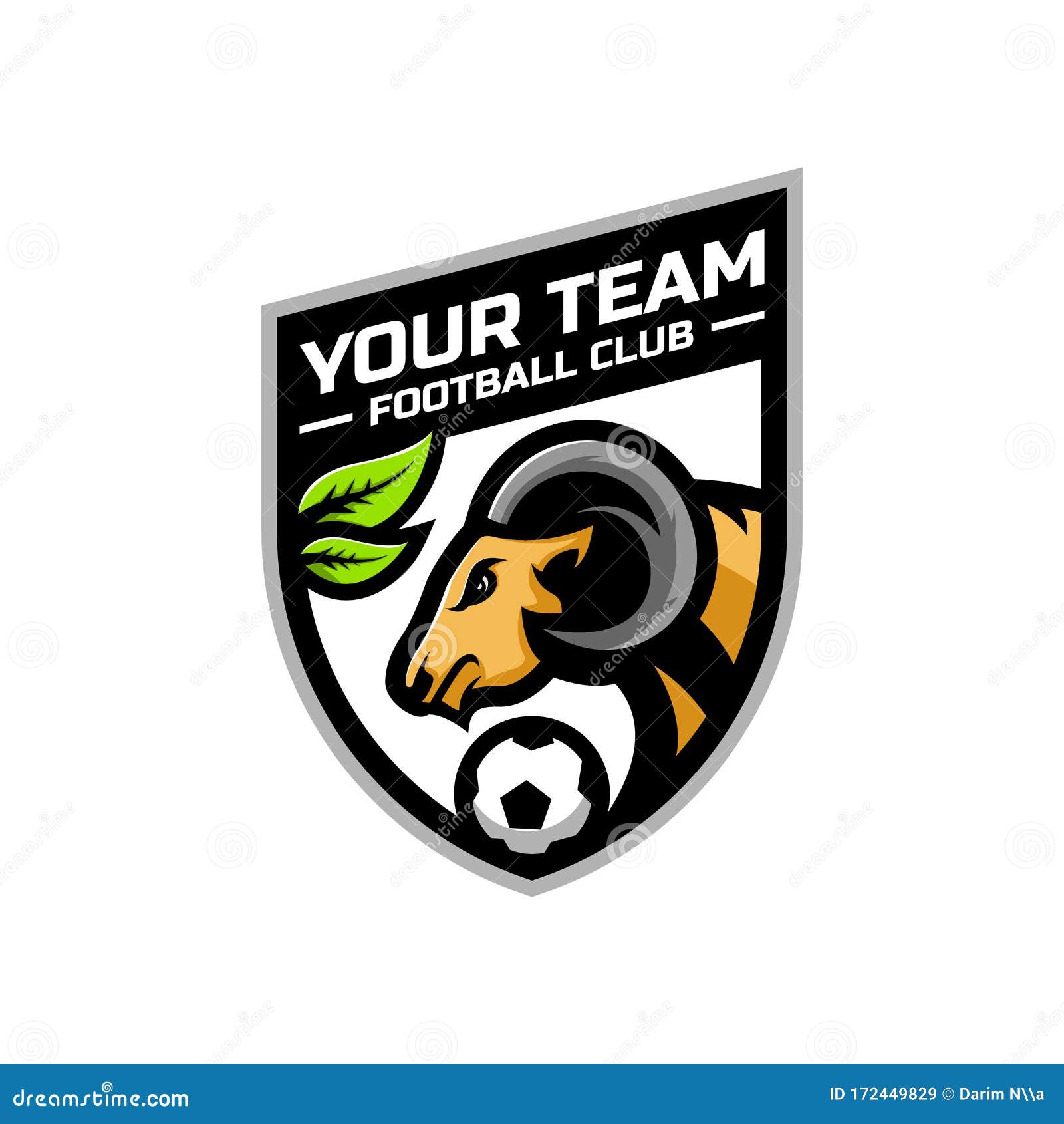 Goat Head Logo for the Football Team Logo. Vector Illustration Stock ...