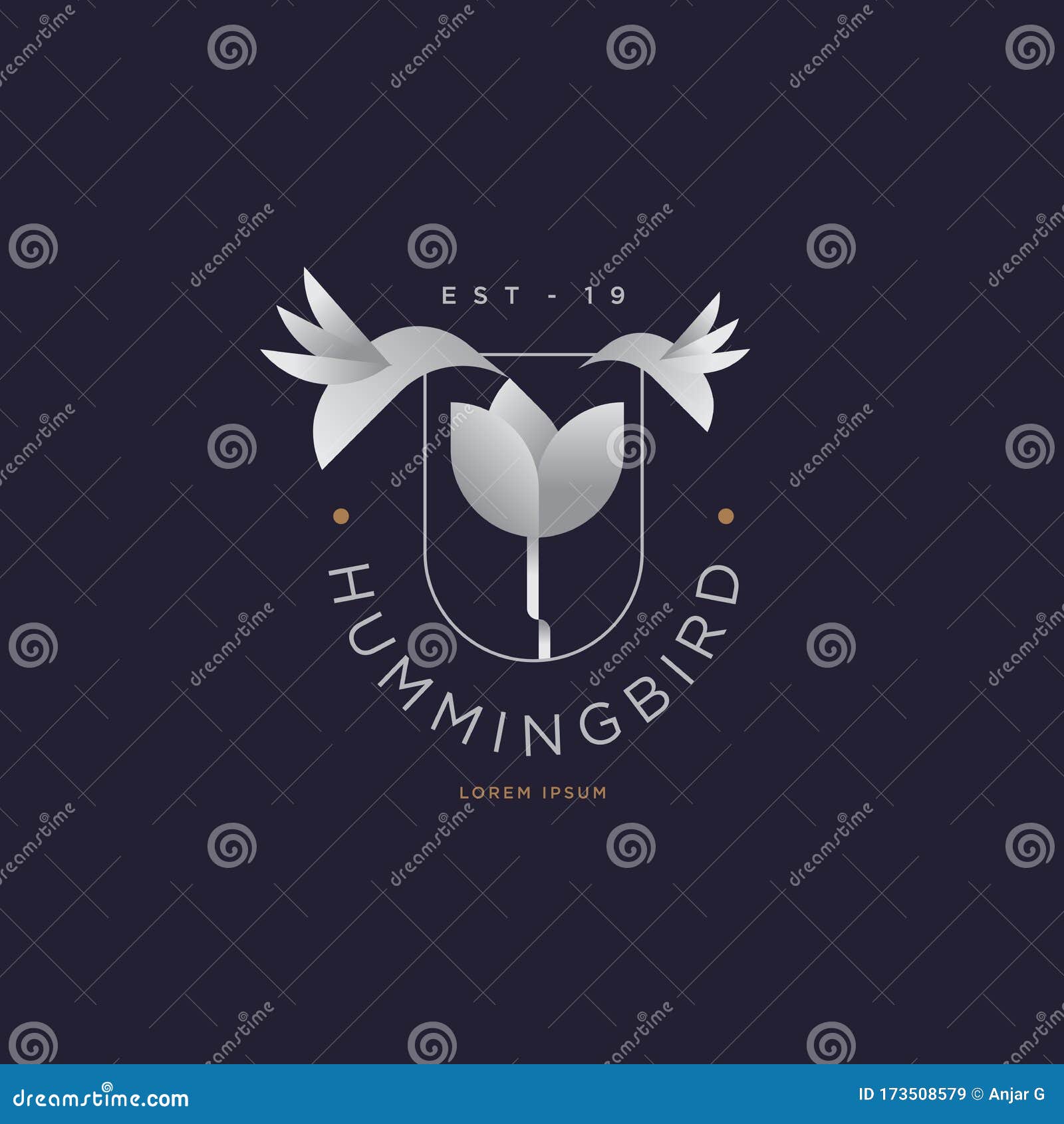 Modern Retro Hummingbird and Flower Logo Template Stock Vector ...