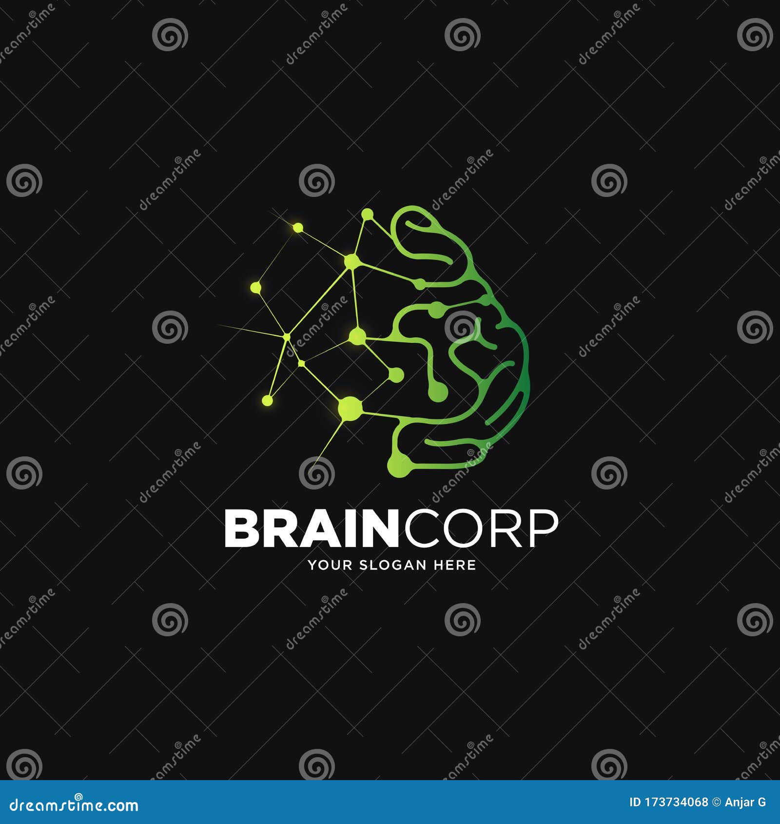 Modern Brain Neuro Connection Tech Logo Template Stock Vector ...