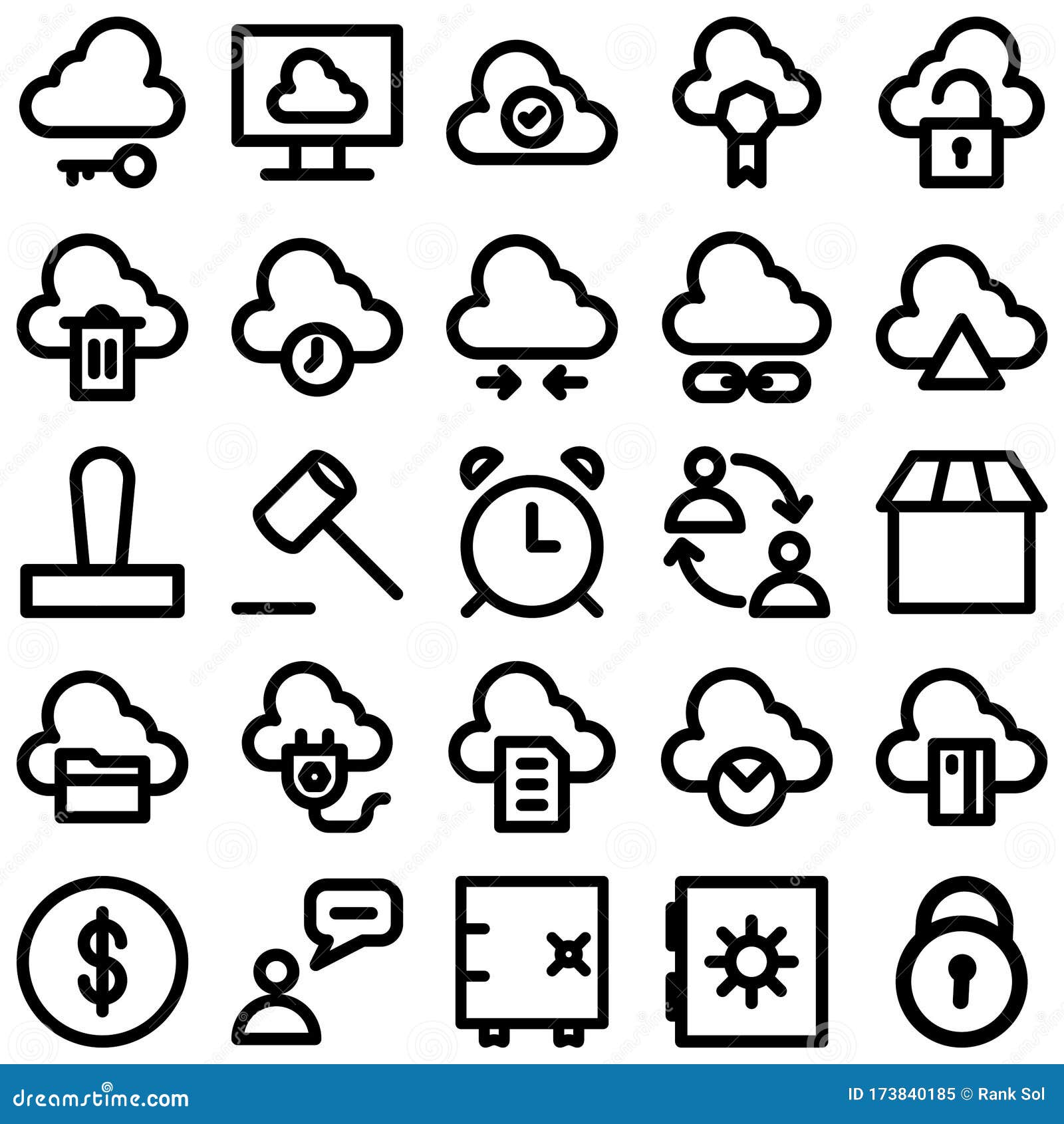 Digital Products Bold Outline Vector Icons Set Every Single Icon Can ...