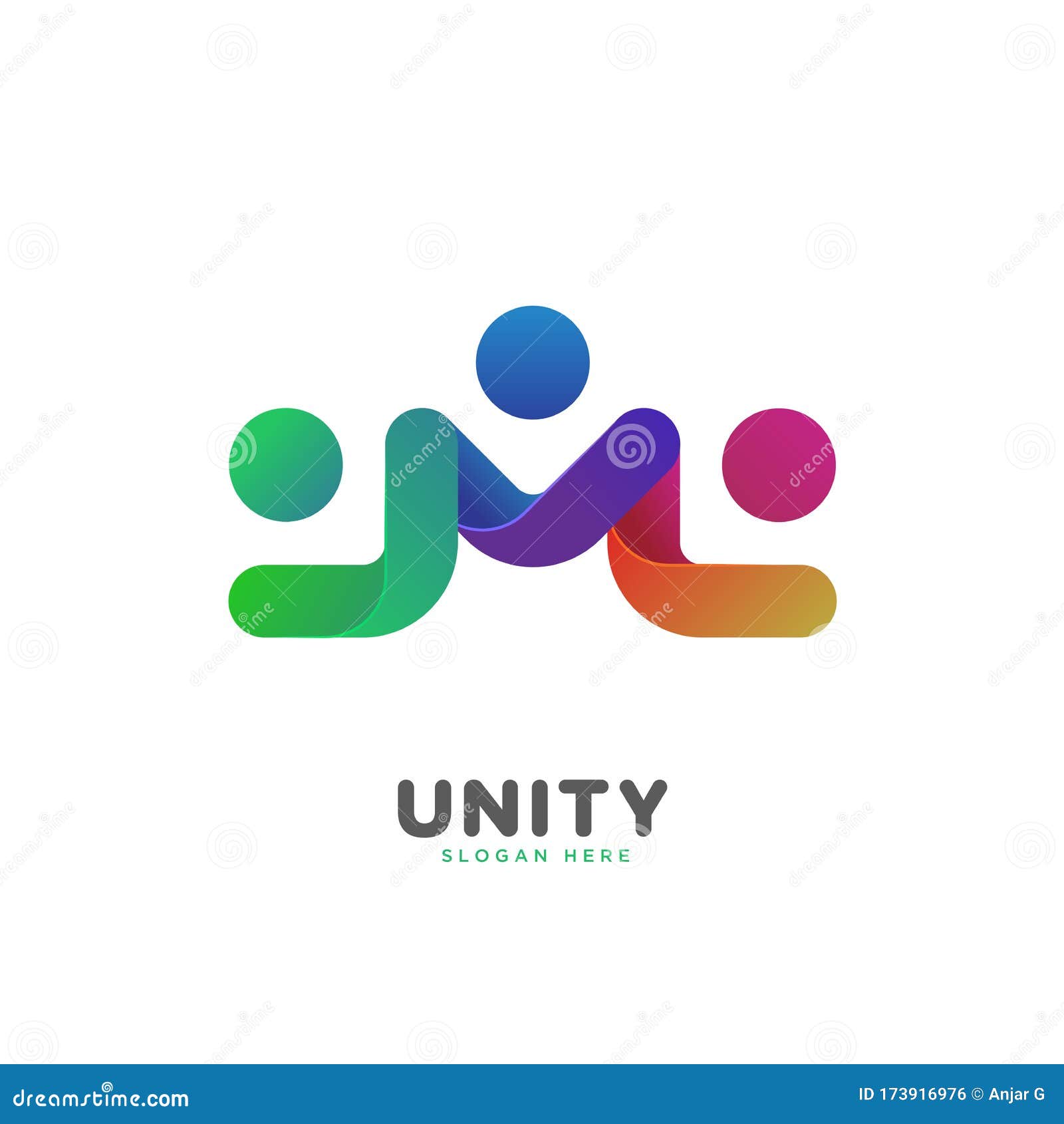Colorful Smooth Gradient M Letter Initial Unity, People, Social Logo ...