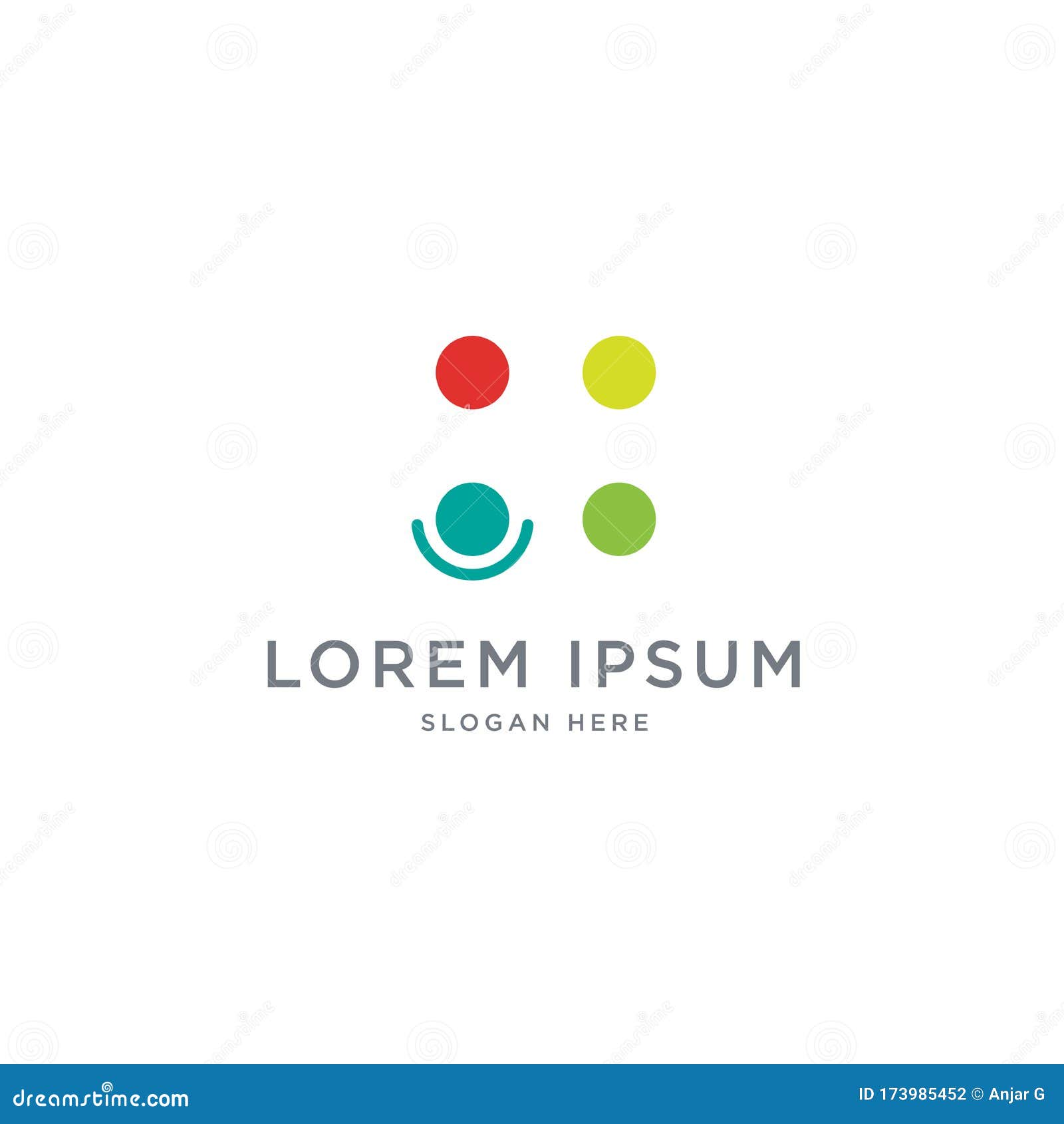 Minimal Geometric Dots People Logo Template Stock Vector - Illustration ...