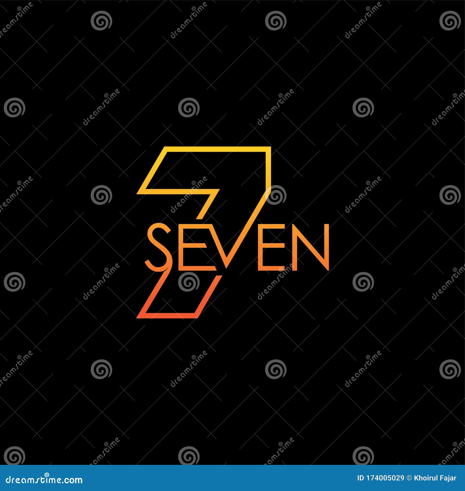 Seven Logo. 7s Stylized Graphic Symbols Alphabet Numbers Letter Icons ...