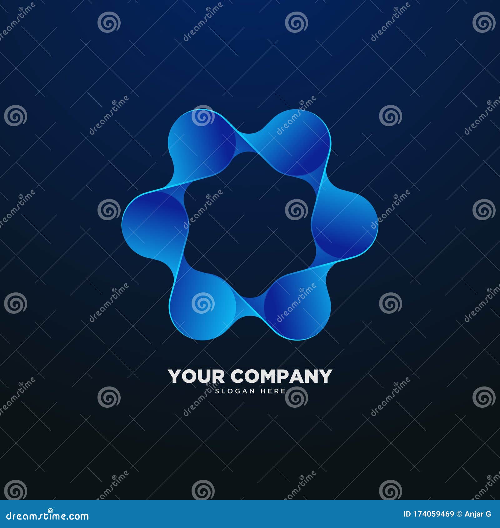 3d Abstract Connected Dot Molecule, Circle Chain, Social Logo Template ...