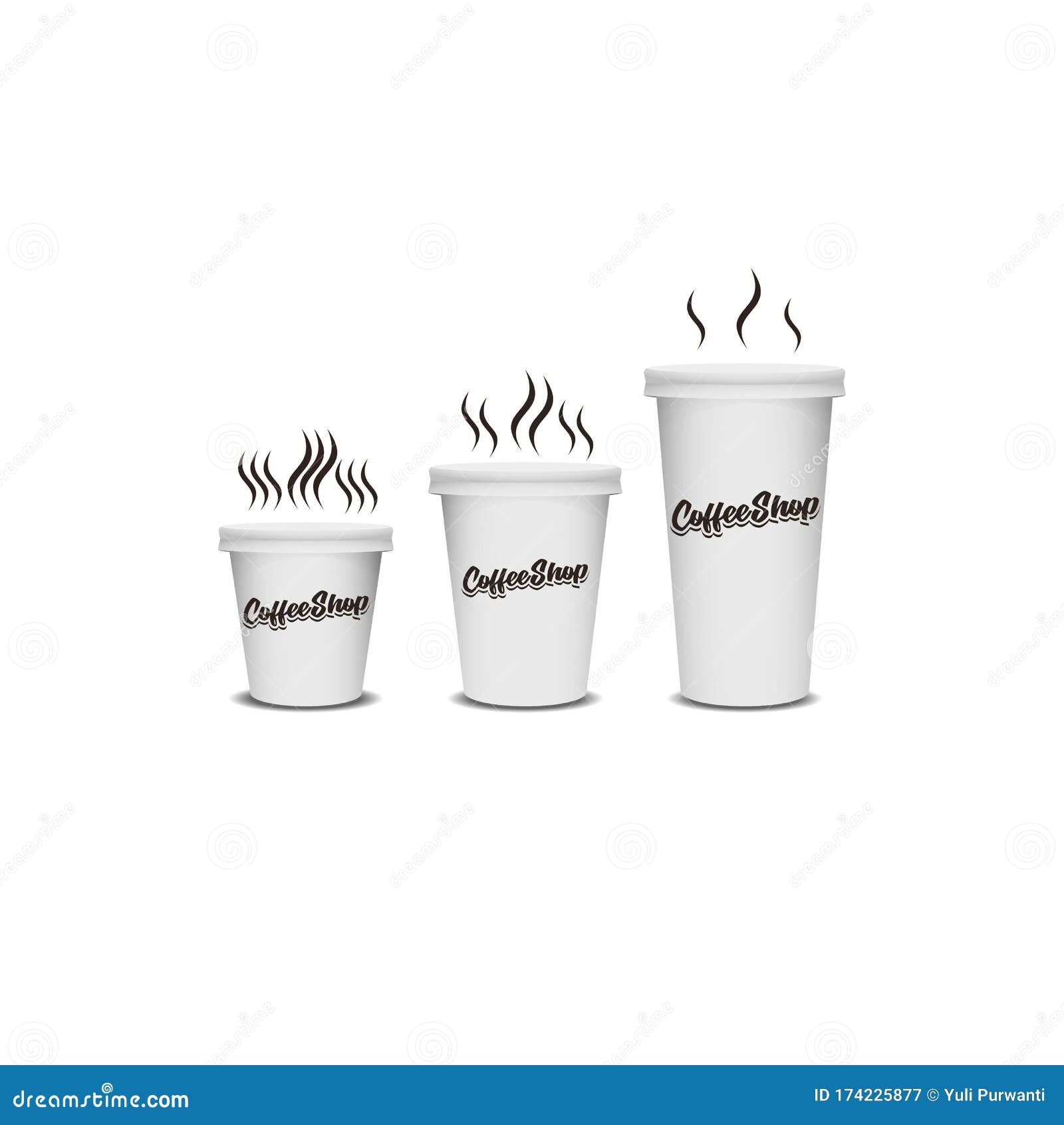 Set of Mug White Coffee Shop Logo Design Vector Stock Vector ...