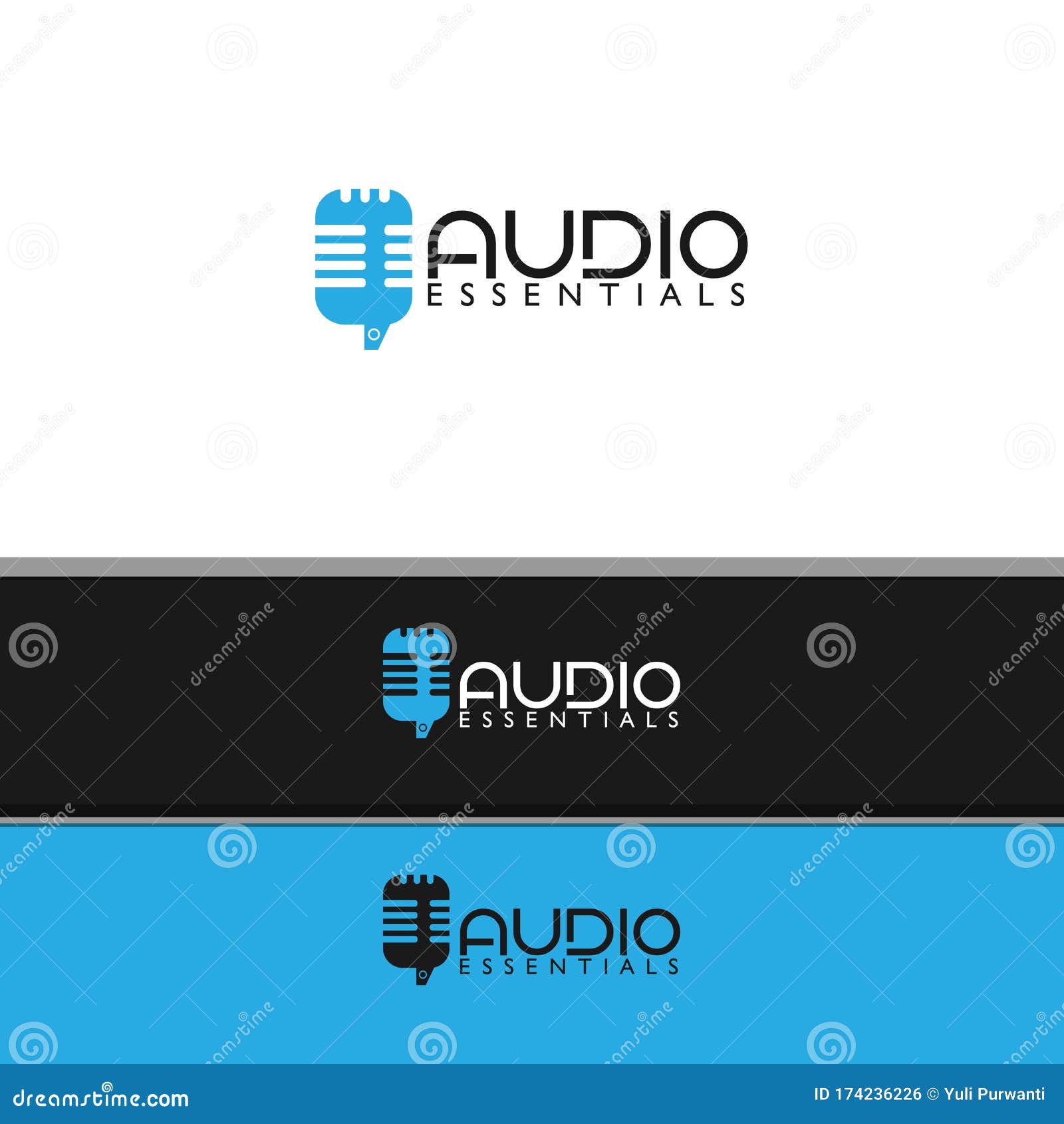 Modern Business AUDIO PODCAST MUSIC - Logo Design Vector Stock Vector ...
