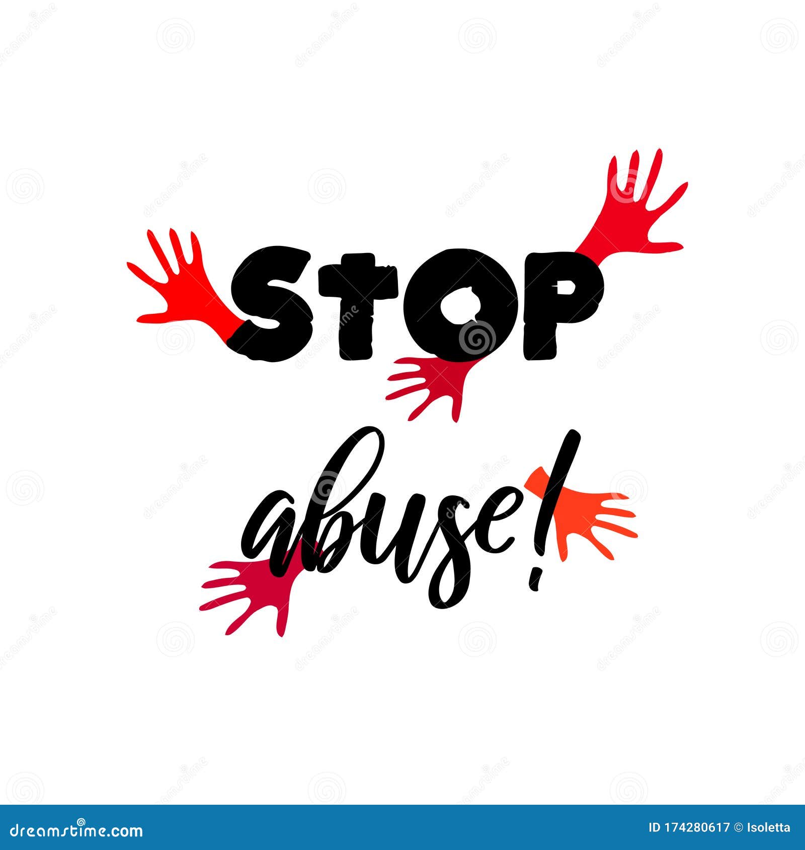 Stop Abuse! Vector Quote Lettering Stock Vector - Illustration of hurt ...