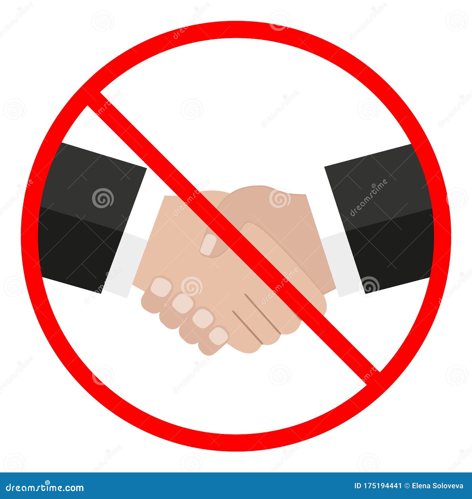 Handshake Prohibited Sign. Do Not Shake Hands Sign. Eps Ten Royalty ...