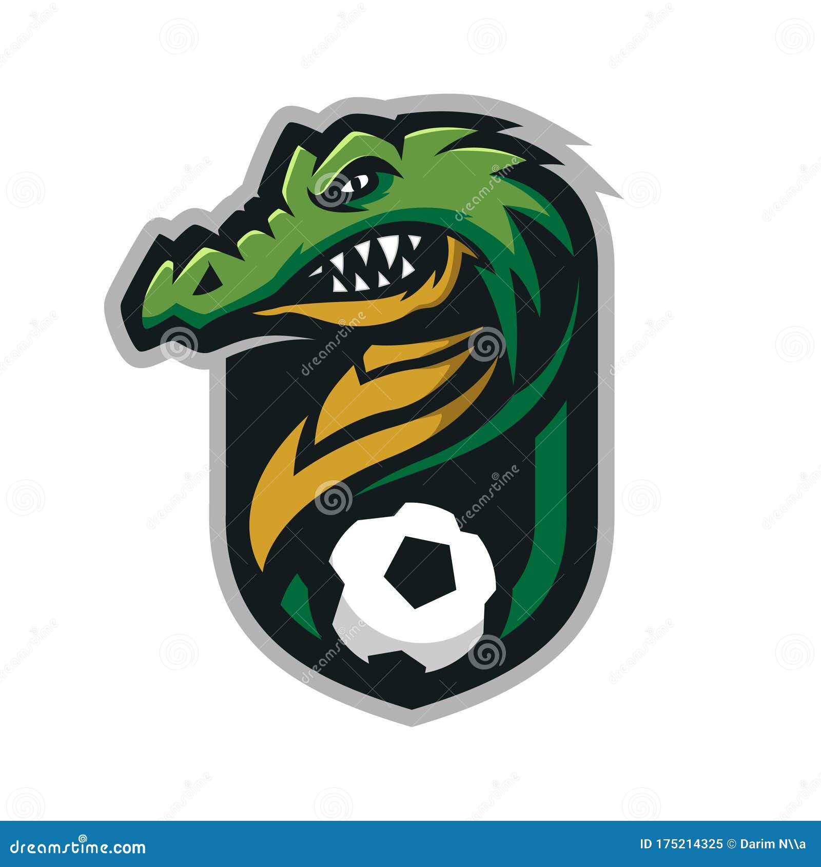 Crocodile Head Mascot Logo for the Football Team Logo. Vector ...
